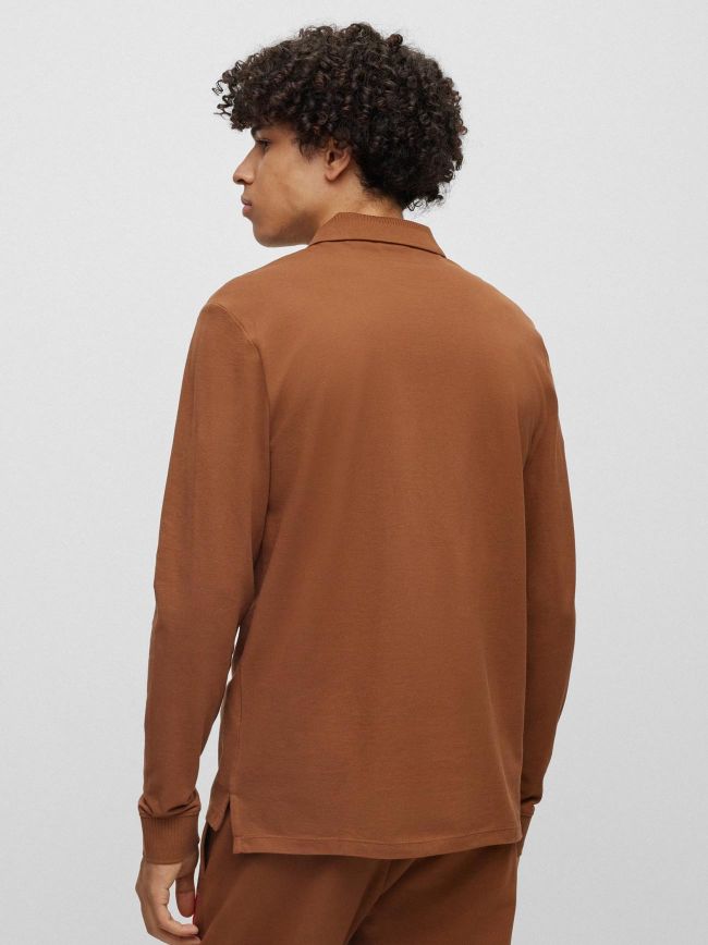 HUGO Mens Rust Copper Deresolo222 Polo Shirt | Designerwear