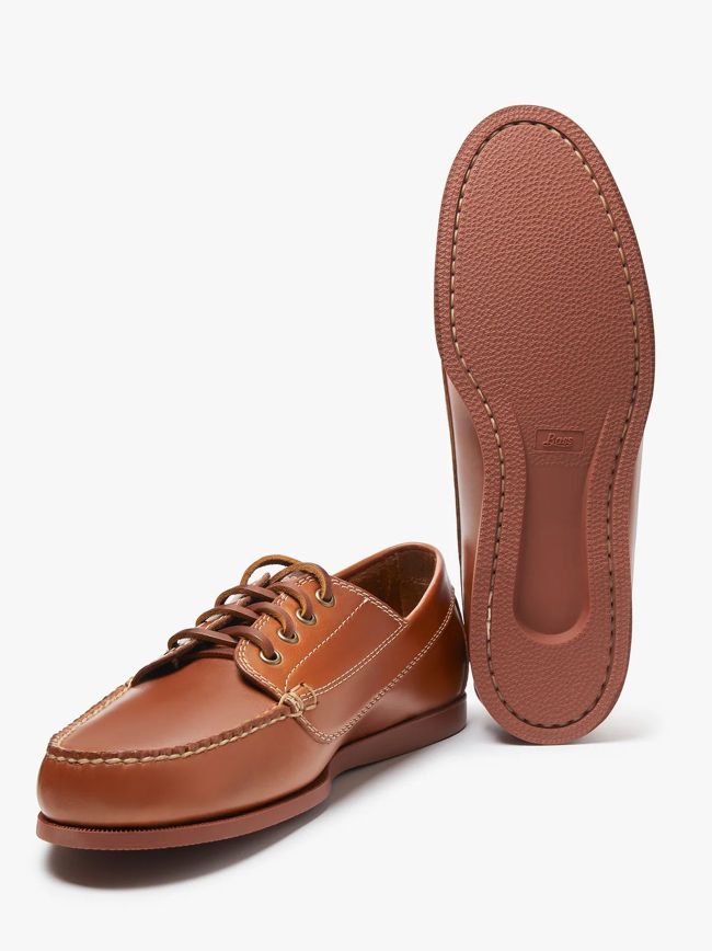 GH BASS Mid Brown Leather Camp Moc Jackman Moccasin | Designerwear ...