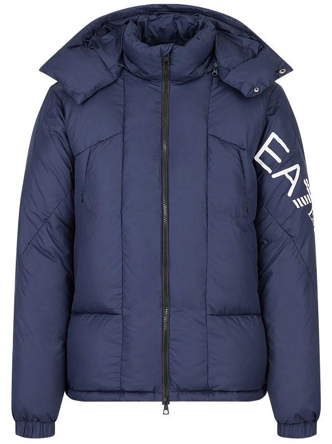 EA7 Navy Blue Puffer Jacket | Designerwear | Buy Now Pay Later Options ...