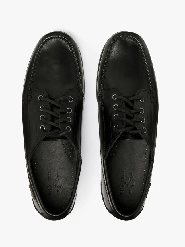 GH BASS Mens Black Leather Camp Moc Jackman Moccasin | Designerwear