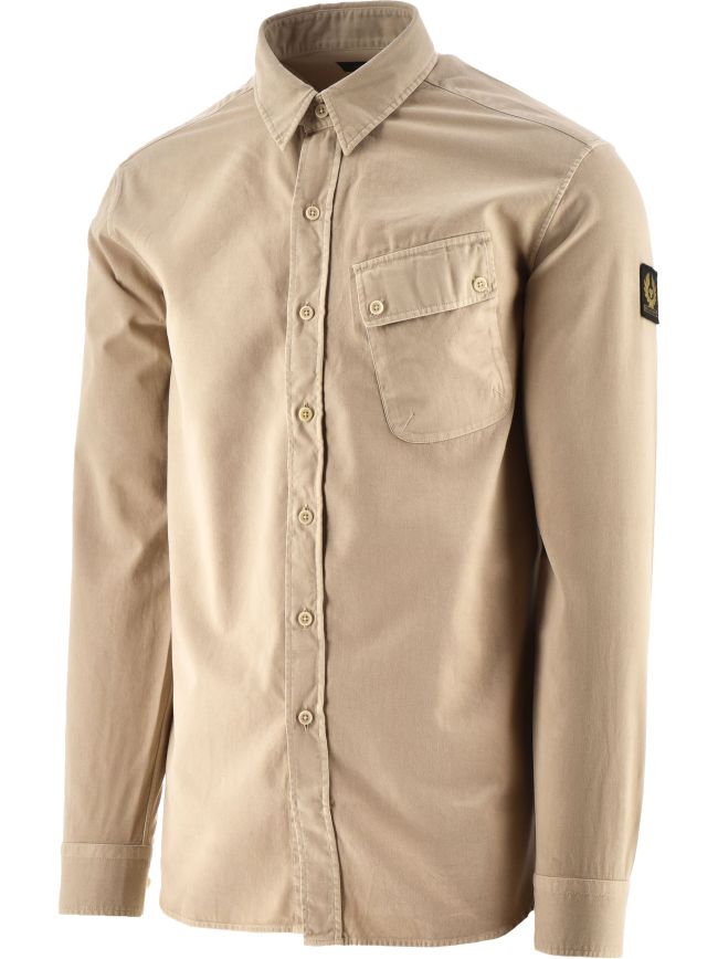 Belstaff White Pitch Twill Shirt | Available at Designerwear