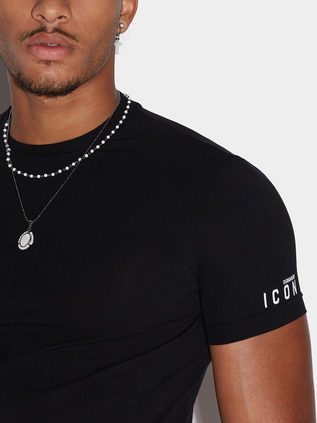 DSQUARED2 Black Iconic Arm T-Shirt | Designerwear | Signup for an ...