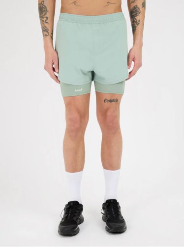 Acid Running Mens Iced Green 2-in-1 Short | Designerwear