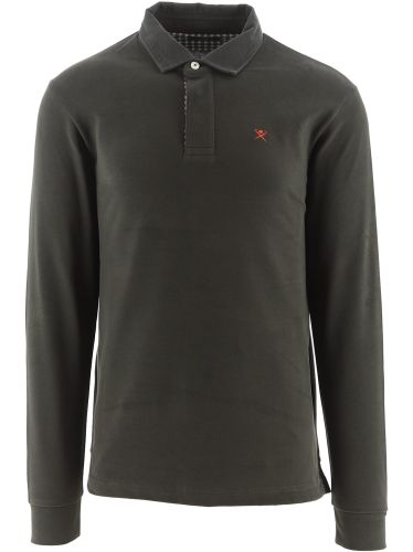 Hackett Peat Flannel Trim Rugby Polo Shirt | Designerwear | Buy Now Pay ...