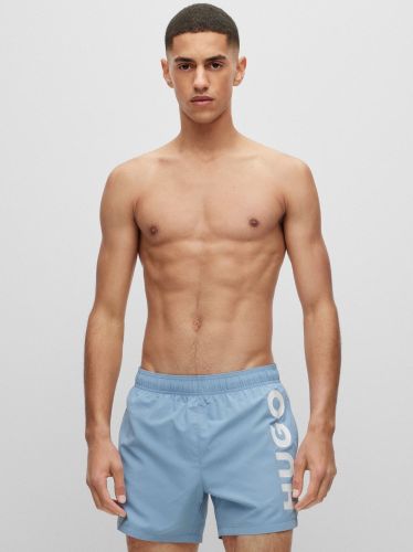 HUGO Light Pastel Blue ABAS Regular Fit Swim Shorts | Designerwear ...