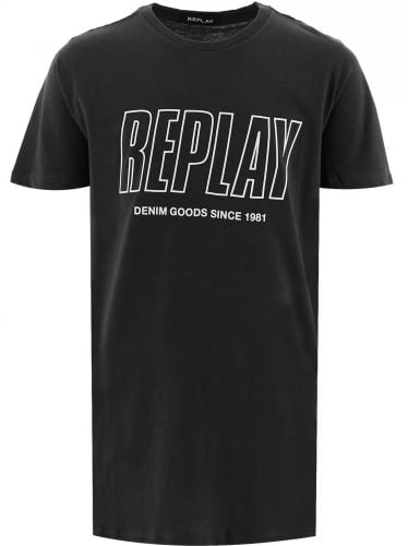 Replay Black Outline Logo T-Shirt | Designerwear | Split in Three with ...