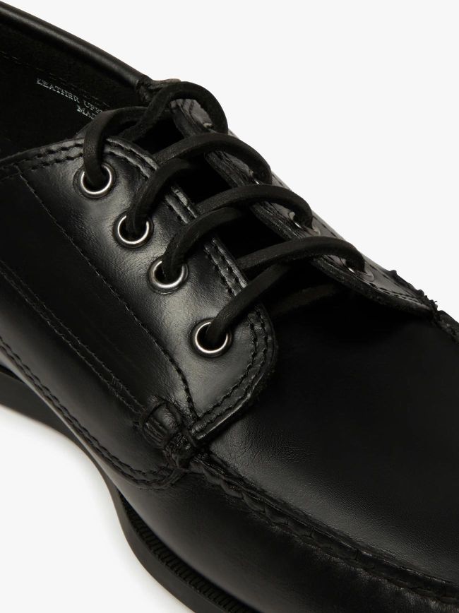 GH BASS Mens Black Leather Camp Moc Jackman Moccasin | Designerwear