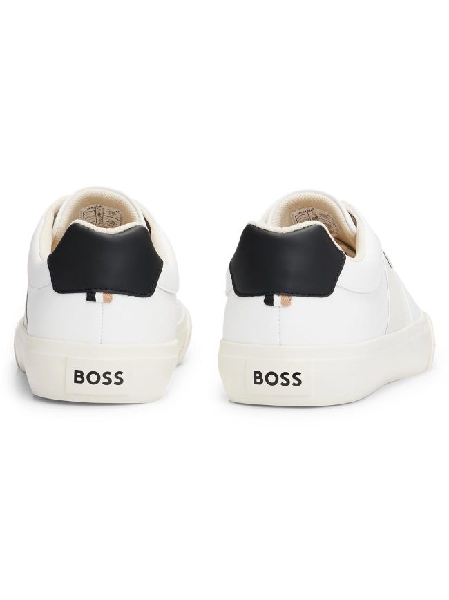 BOSS Mens Open White Aiden Tenn Cupsole Trainer | Designerwear