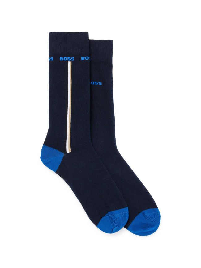 BOSS Mens Dark Blue 2-Pack RS Iconic Sock | Designerwear