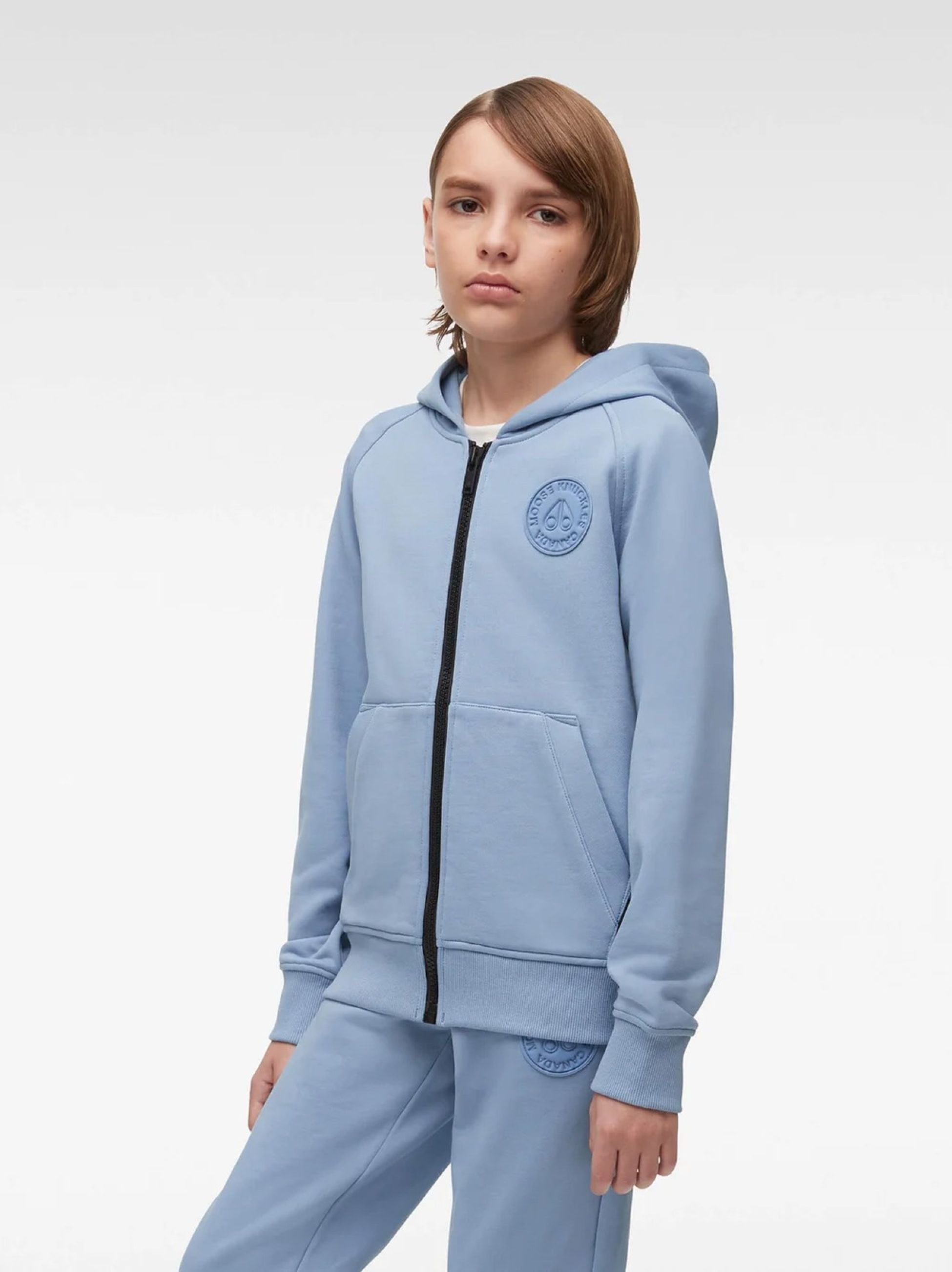Moose Knuckles Kids Windy Blue Kennedy Zip Hoodie | Designerwear | Next ...