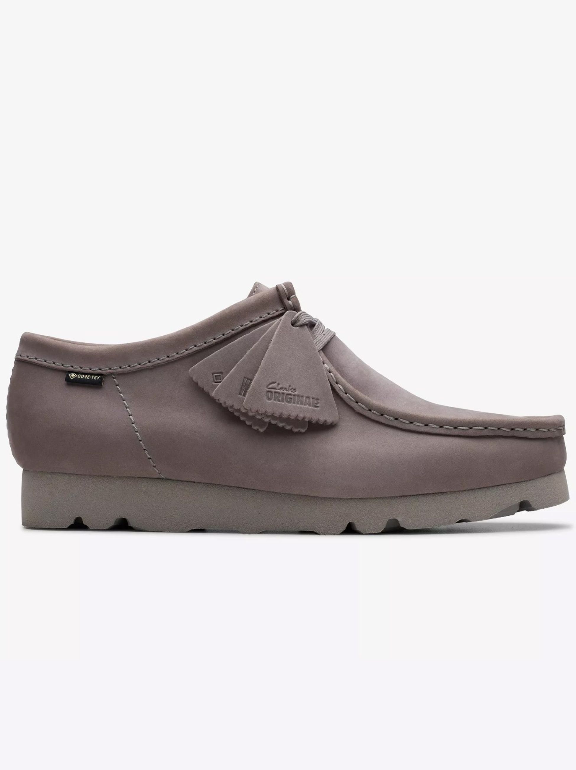 Clarks Originals Mens Grey Nubuck Wallabee GTX Shoe | Designerwear