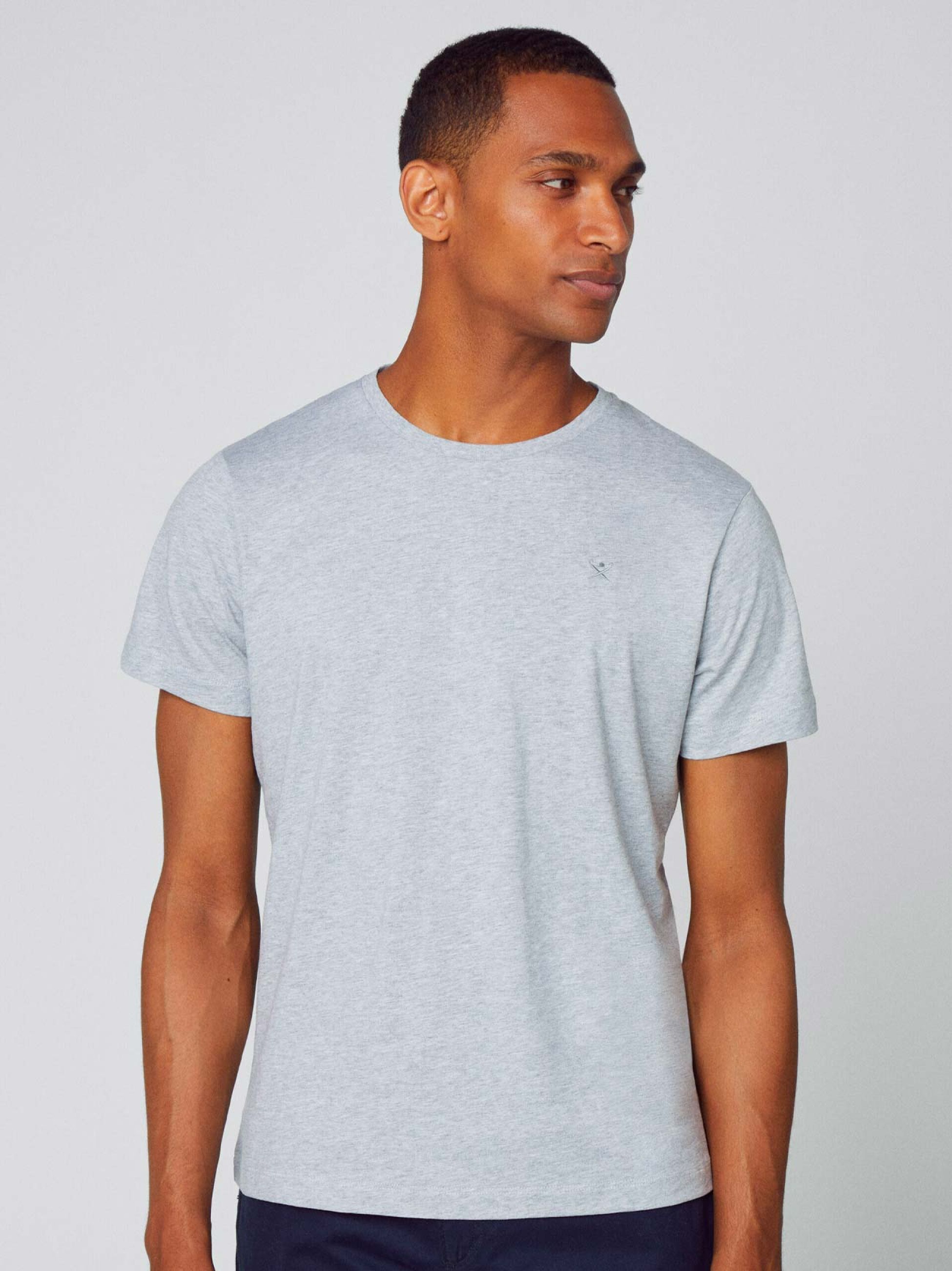 Hackett Mens Marl Grey Classic T-Shirt | Designerwear