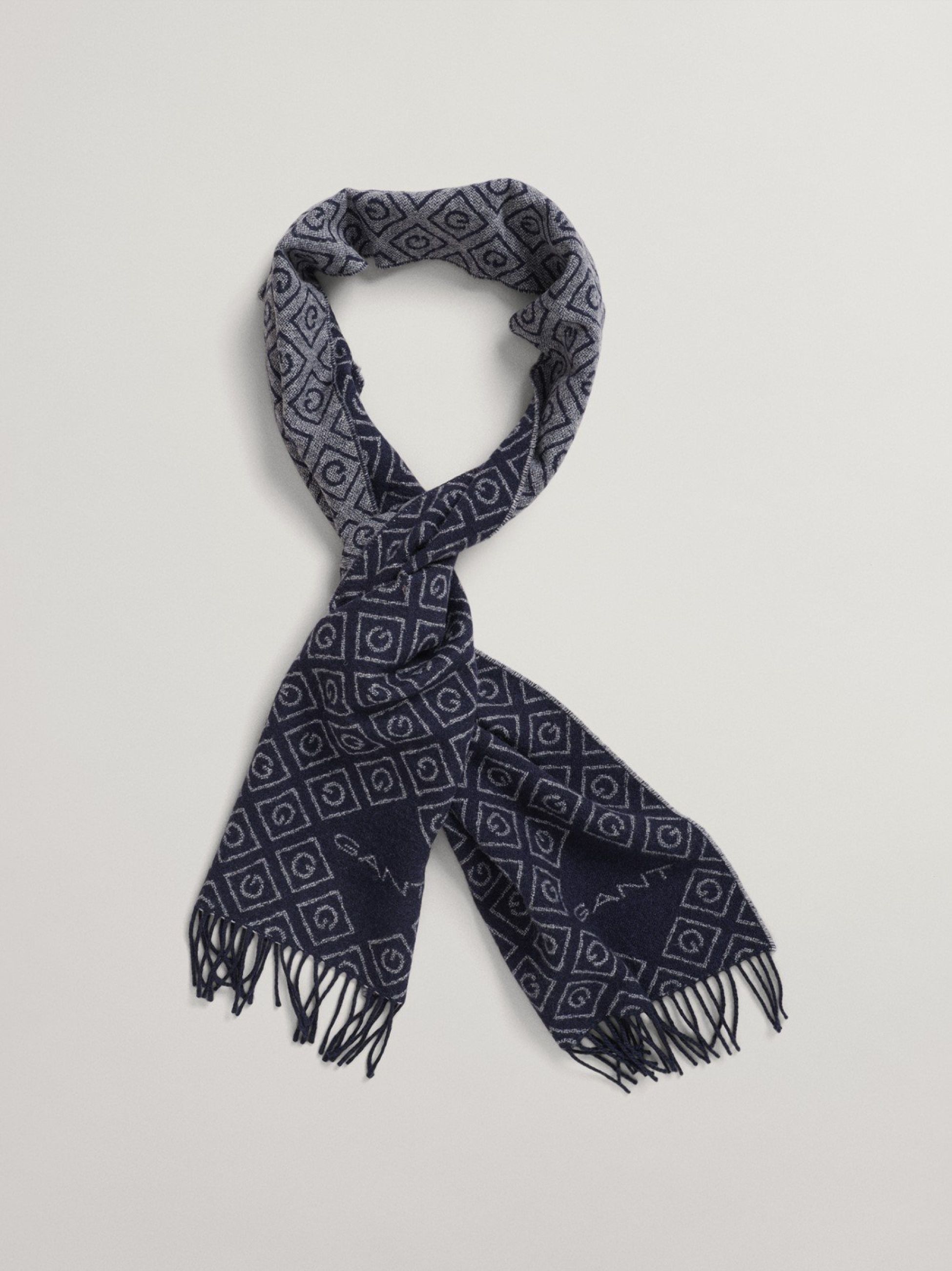 GANT Mens Classic Blue Icon G Wool Scarf | Designerwear