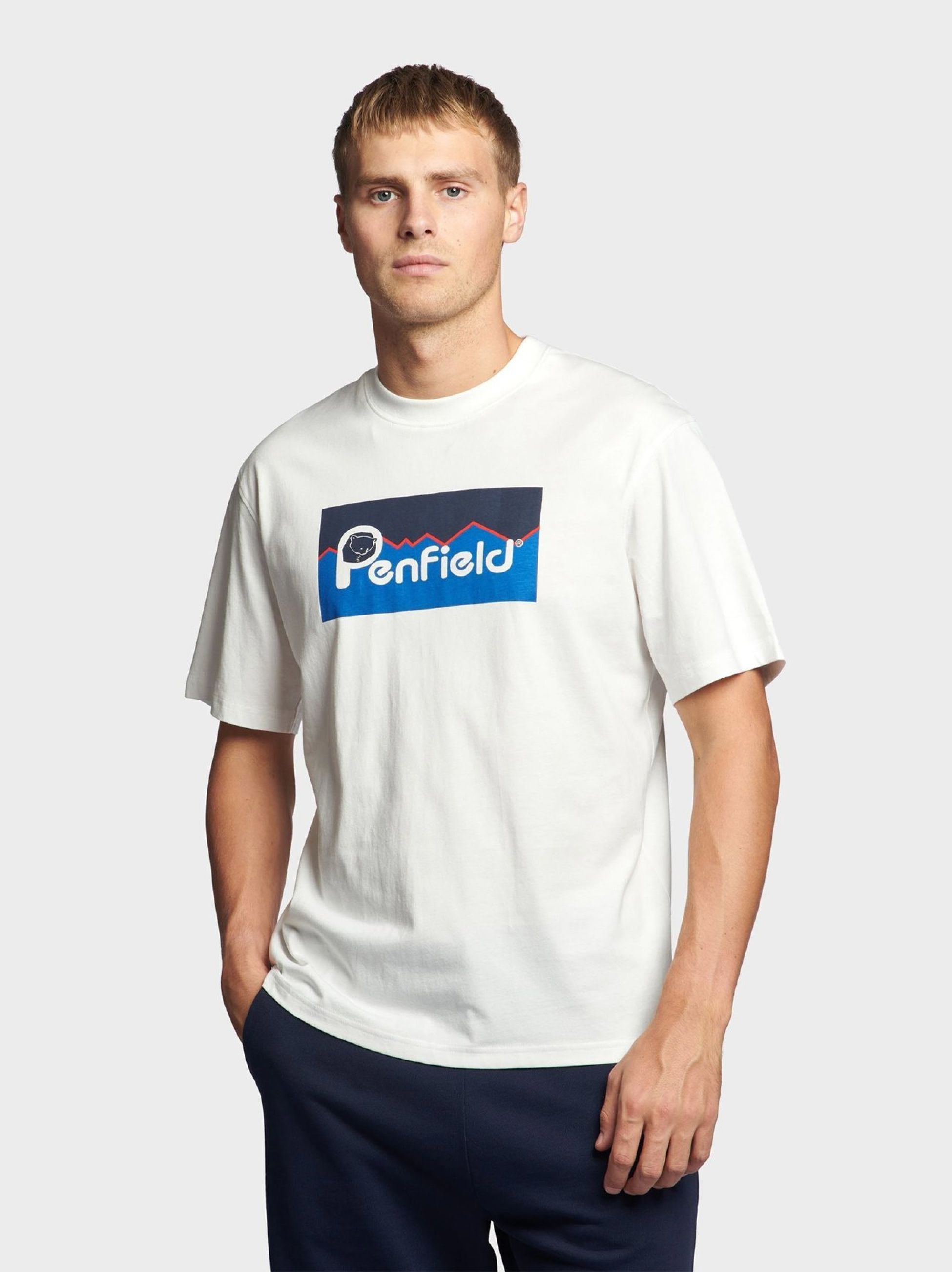 Penfield Mens Bright White Penfield Original Large Logo T-Shirt ...