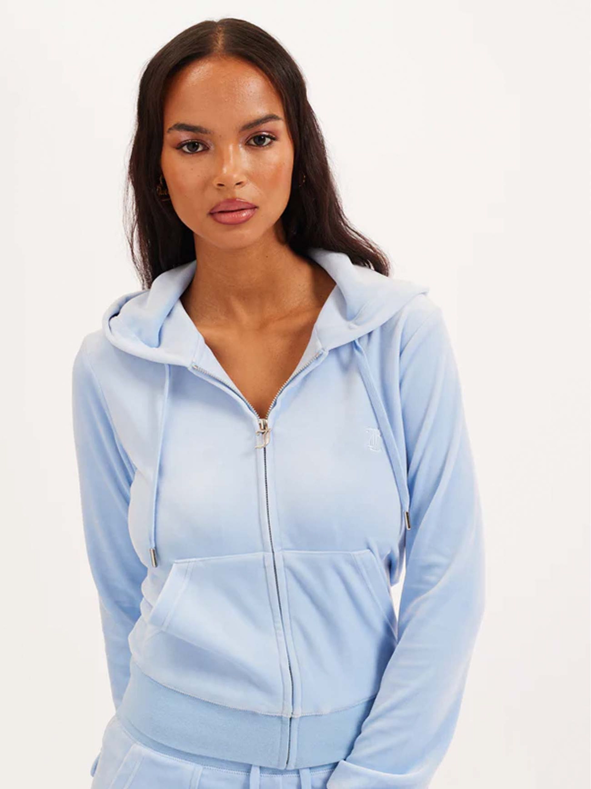Juicy Couture Womens Powder Blue Robertson Class Hoodie | Designerwear