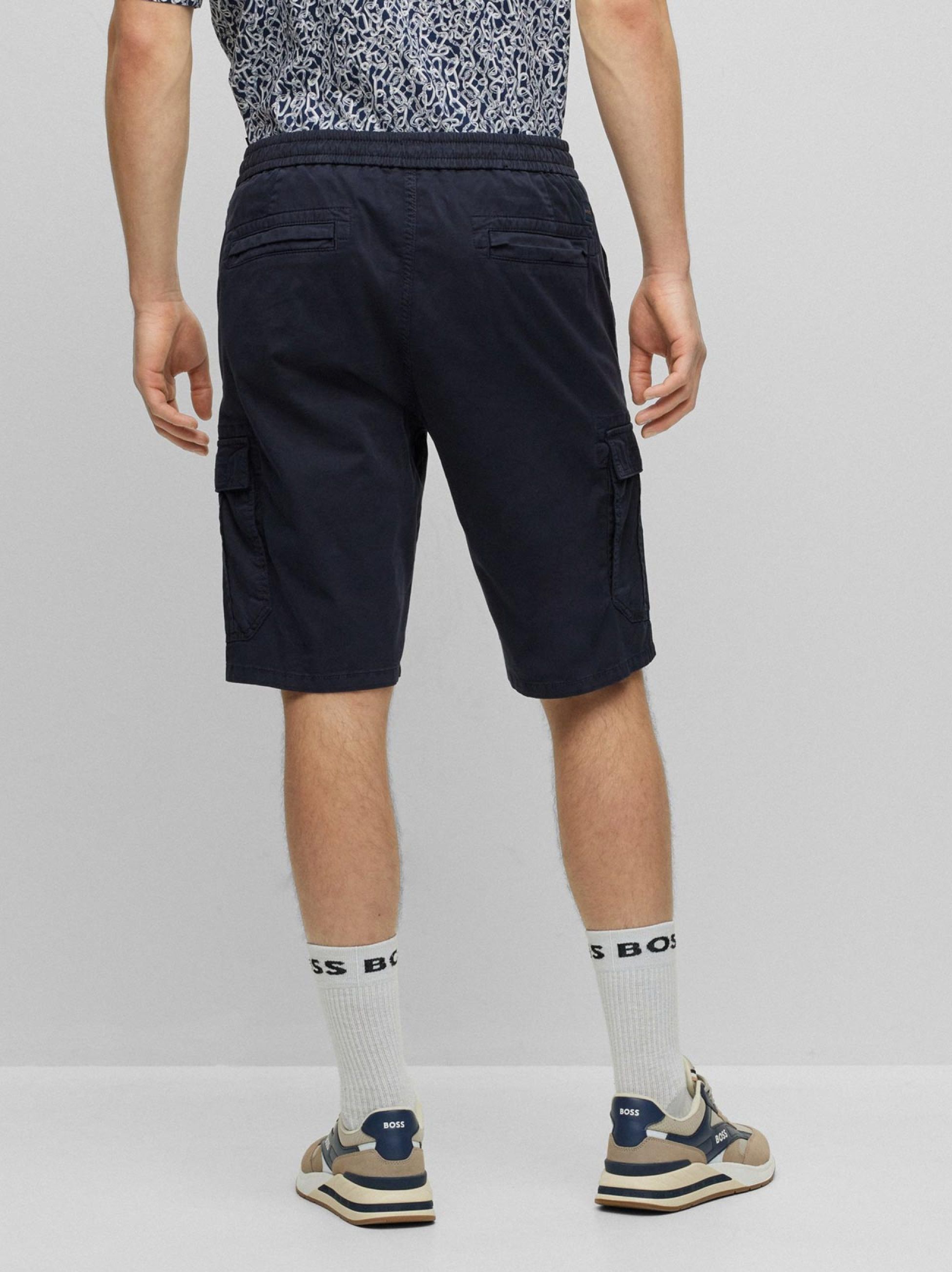 BOSS Dark Blue Sisla Cargo Shorts | Designerwear | Buy Now Pay Later with ZipPay