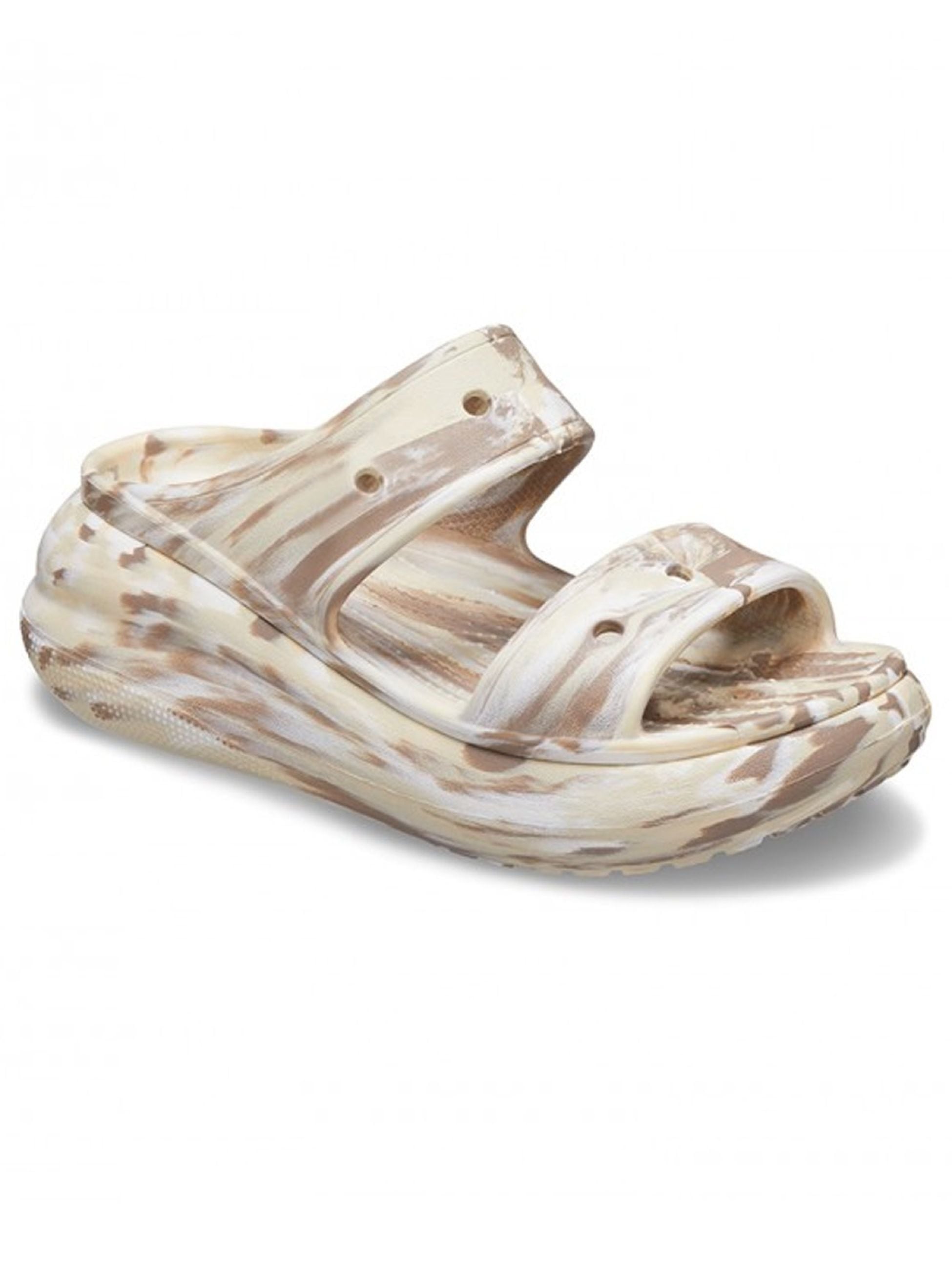 Crocs Bone Multicolour Classic Crush Marbled Sandal | Designerwear ...