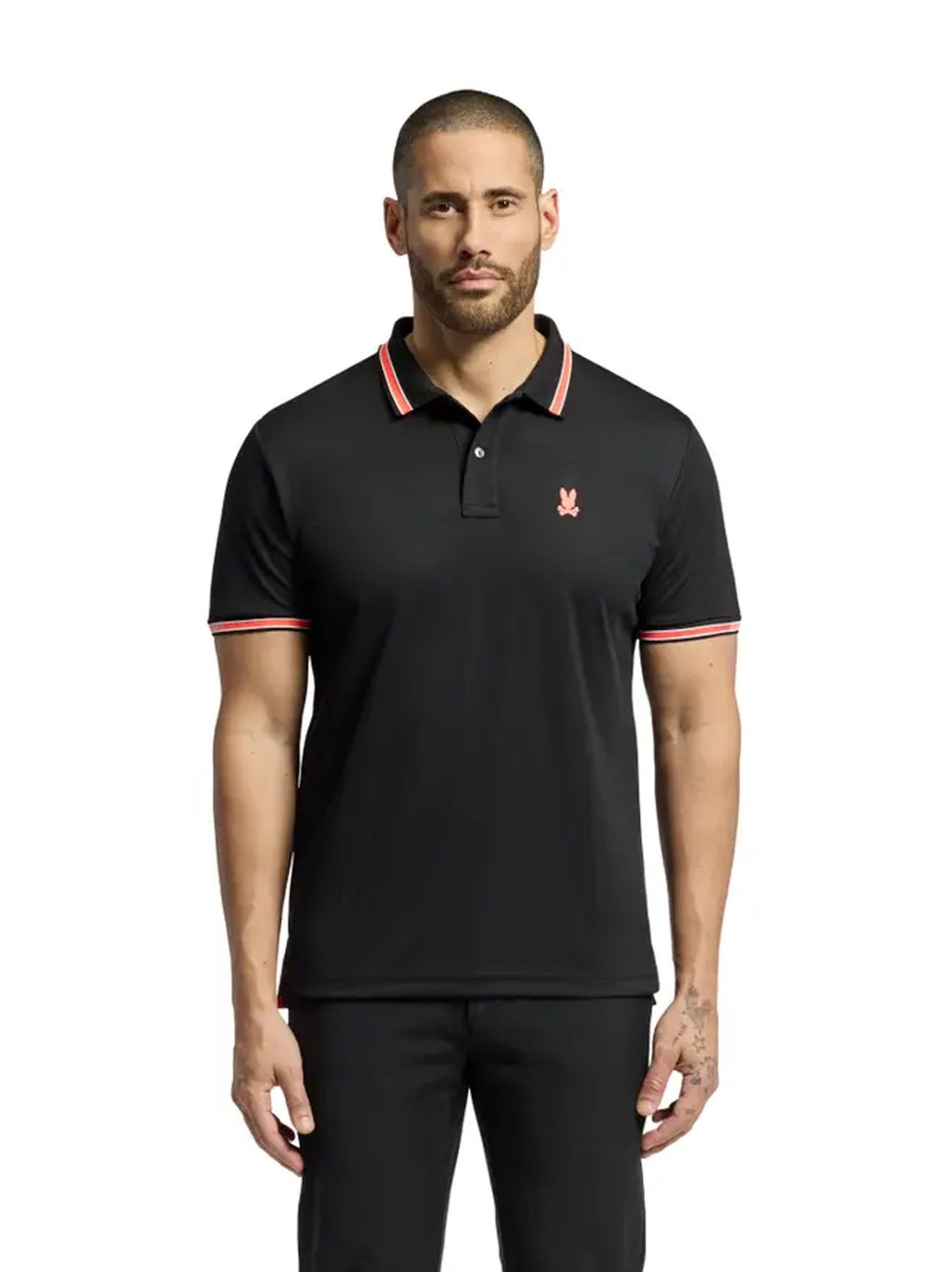 Psycho Bunny Mens Black Forrest Sport Pique Polo Shirt | Designerwear