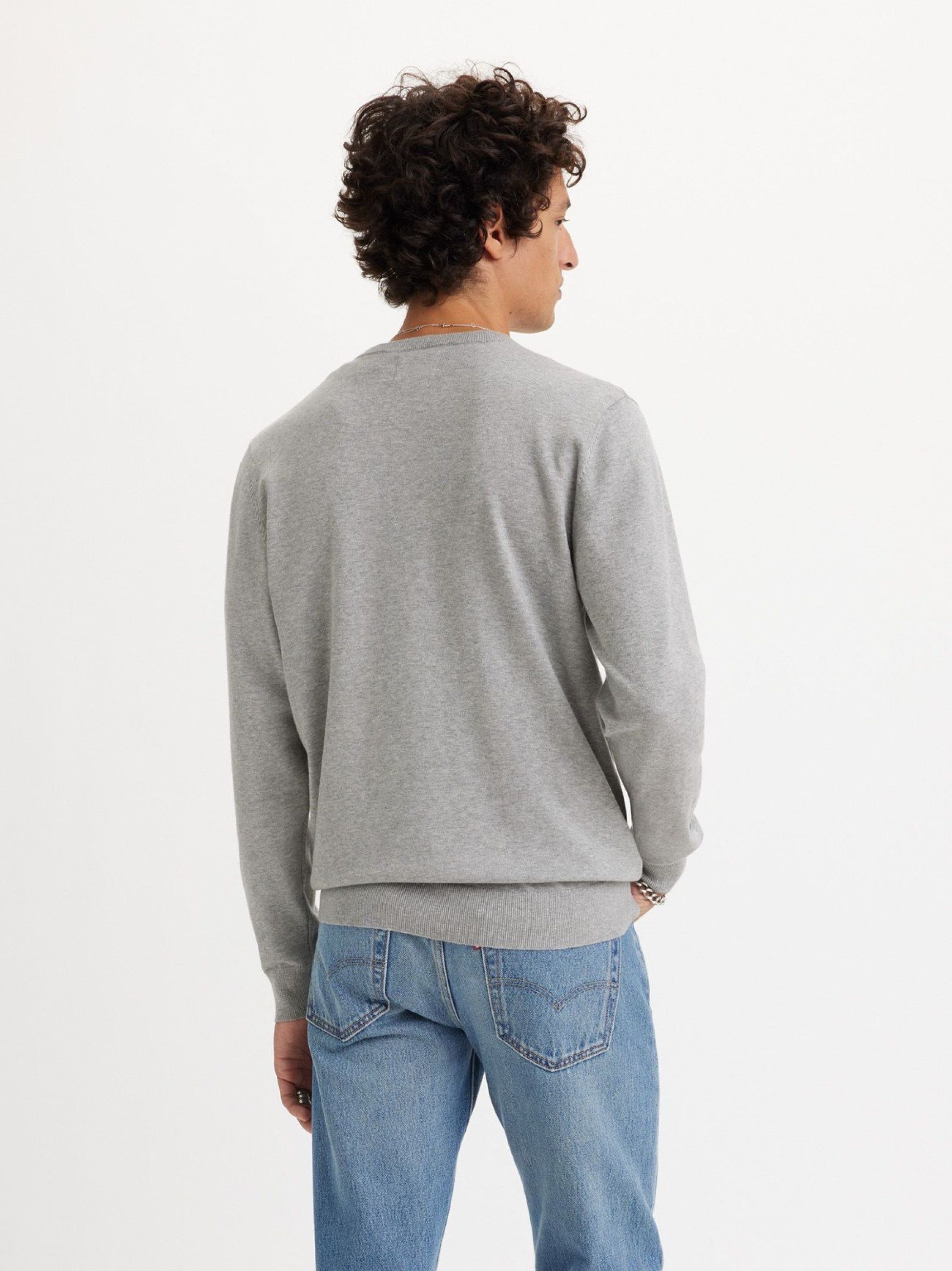 Levi's Mens Mid Tone Grey Heather Lightweight Sweater | Designerwear