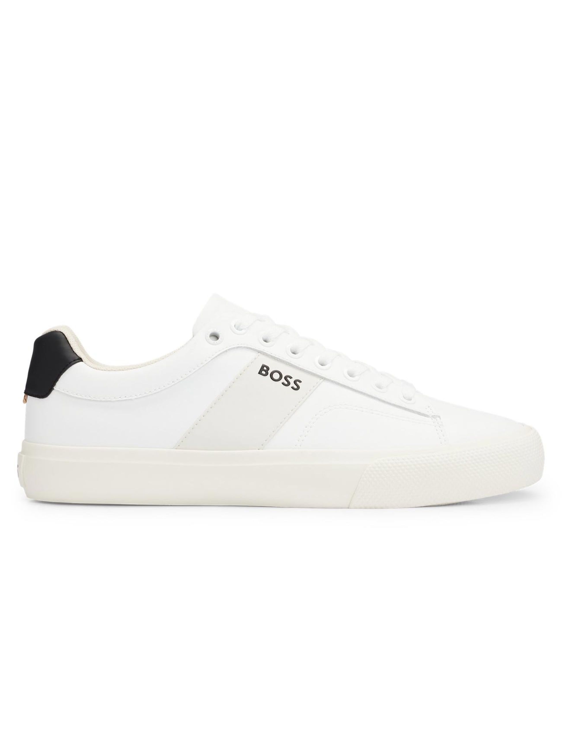 BOSS Mens Open White Aiden Tenn Cupsole Trainer | Designerwear
