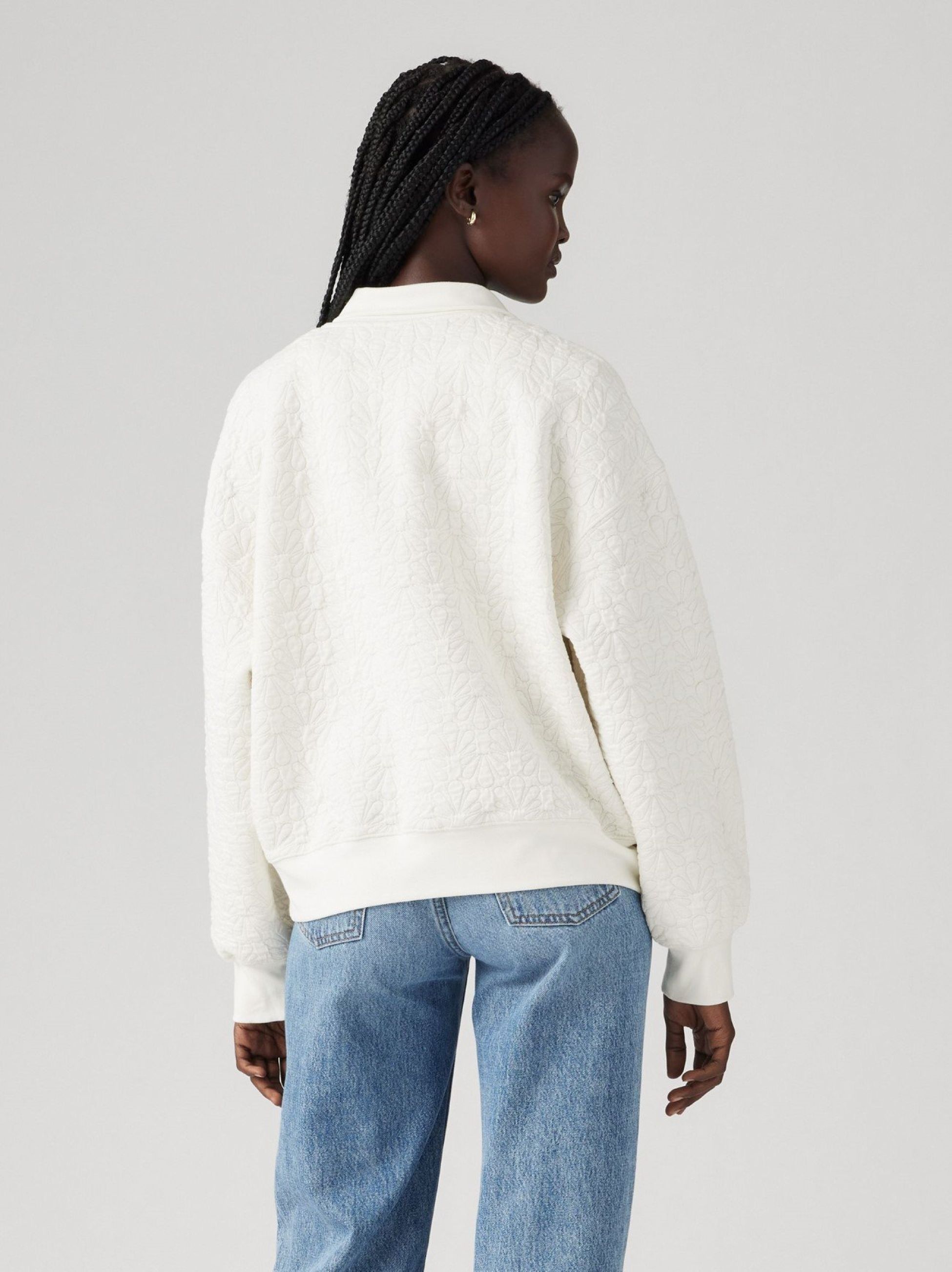 Levi's Womens Gardenia Navarro Quilted 1/4 Zip Sweater | Designerwear
