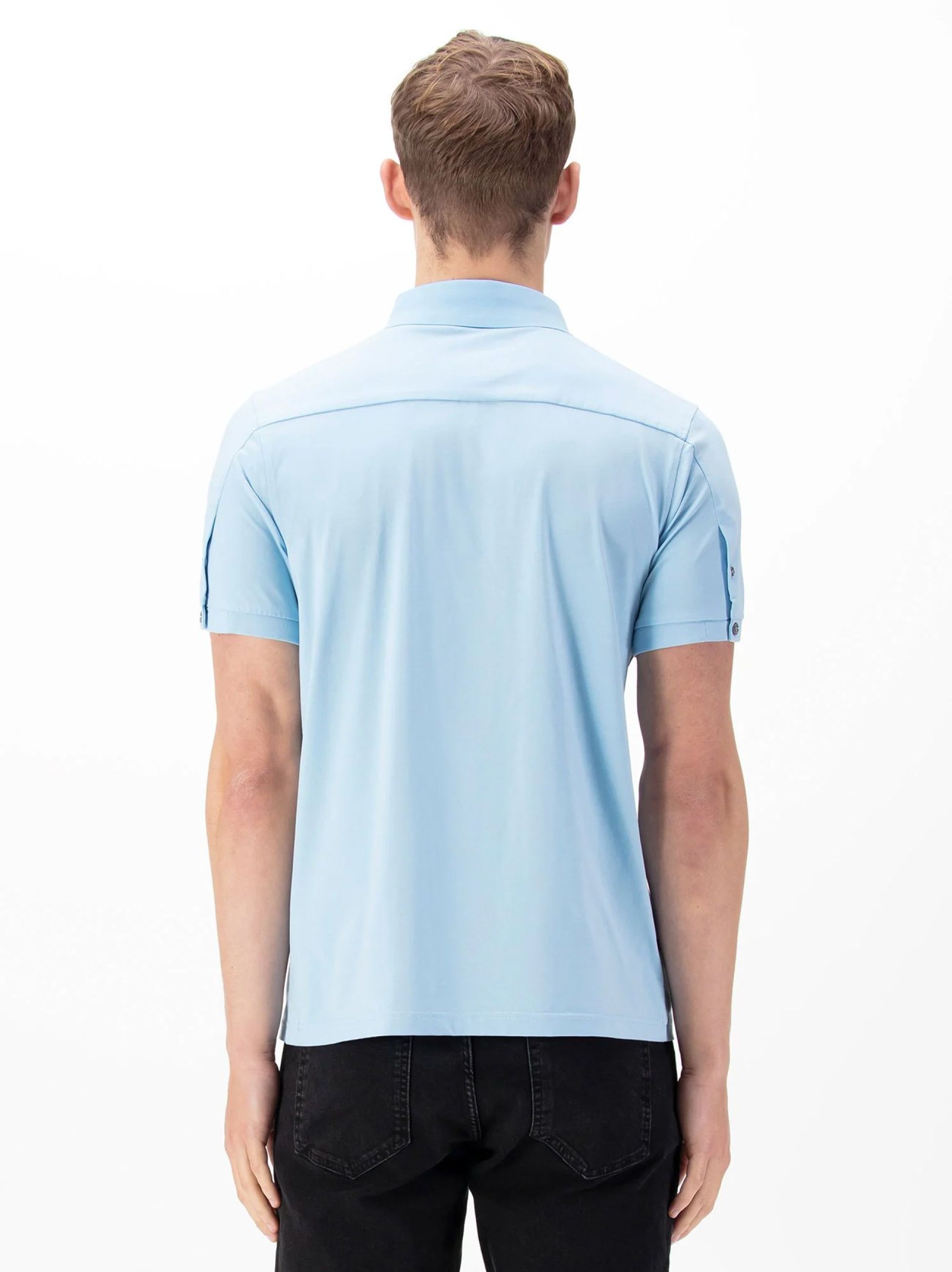 Luke 1977 Mens Sky Blue Macau Regular Fit Polo Shirt | Designerwear