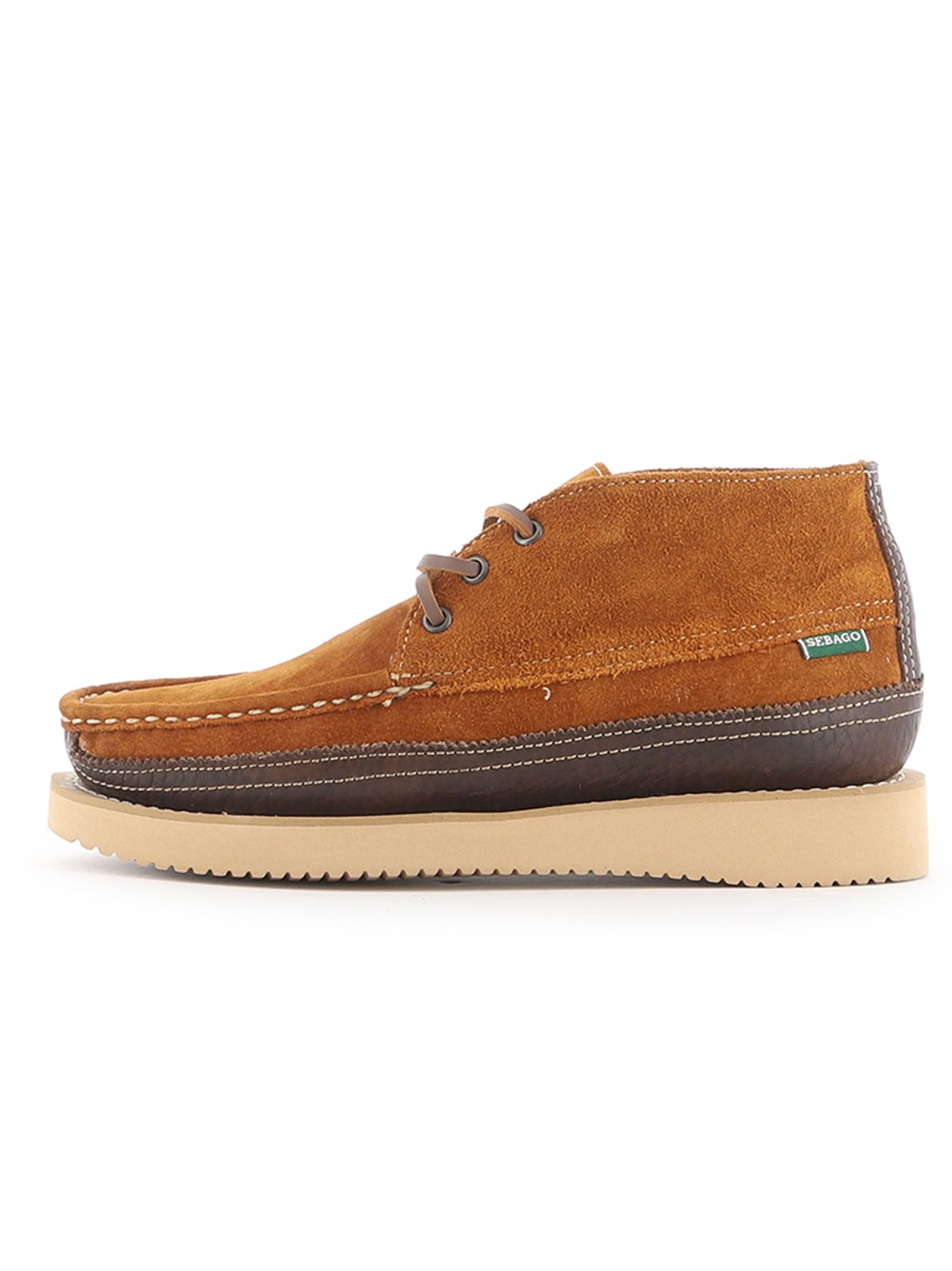 Sebago Cognac Dark Brown Miwak Suede Canoe Moc Tumbled Boots ...