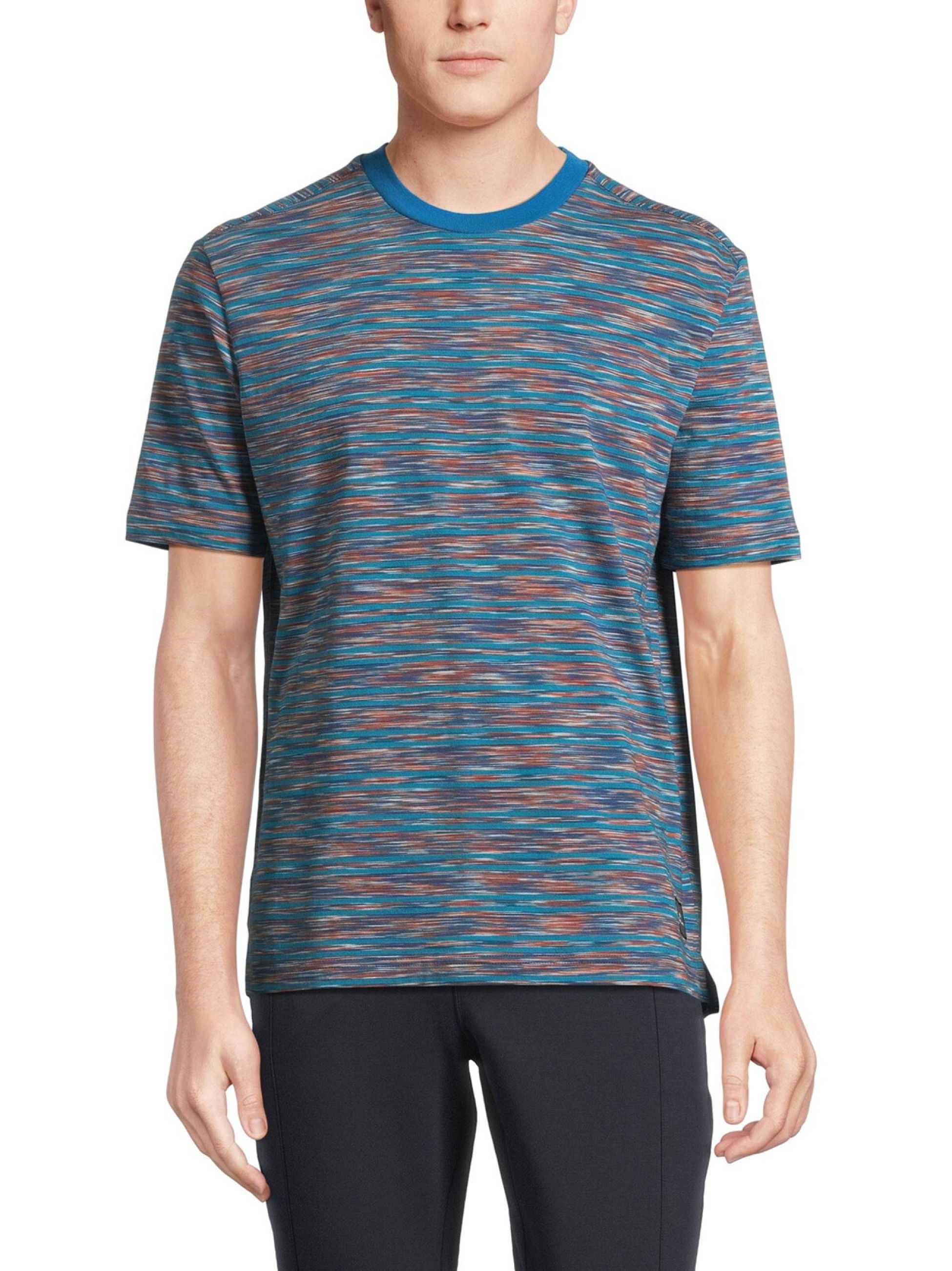 Paul Smith Mens Blue Space Dye T-Shirt | Designerwear