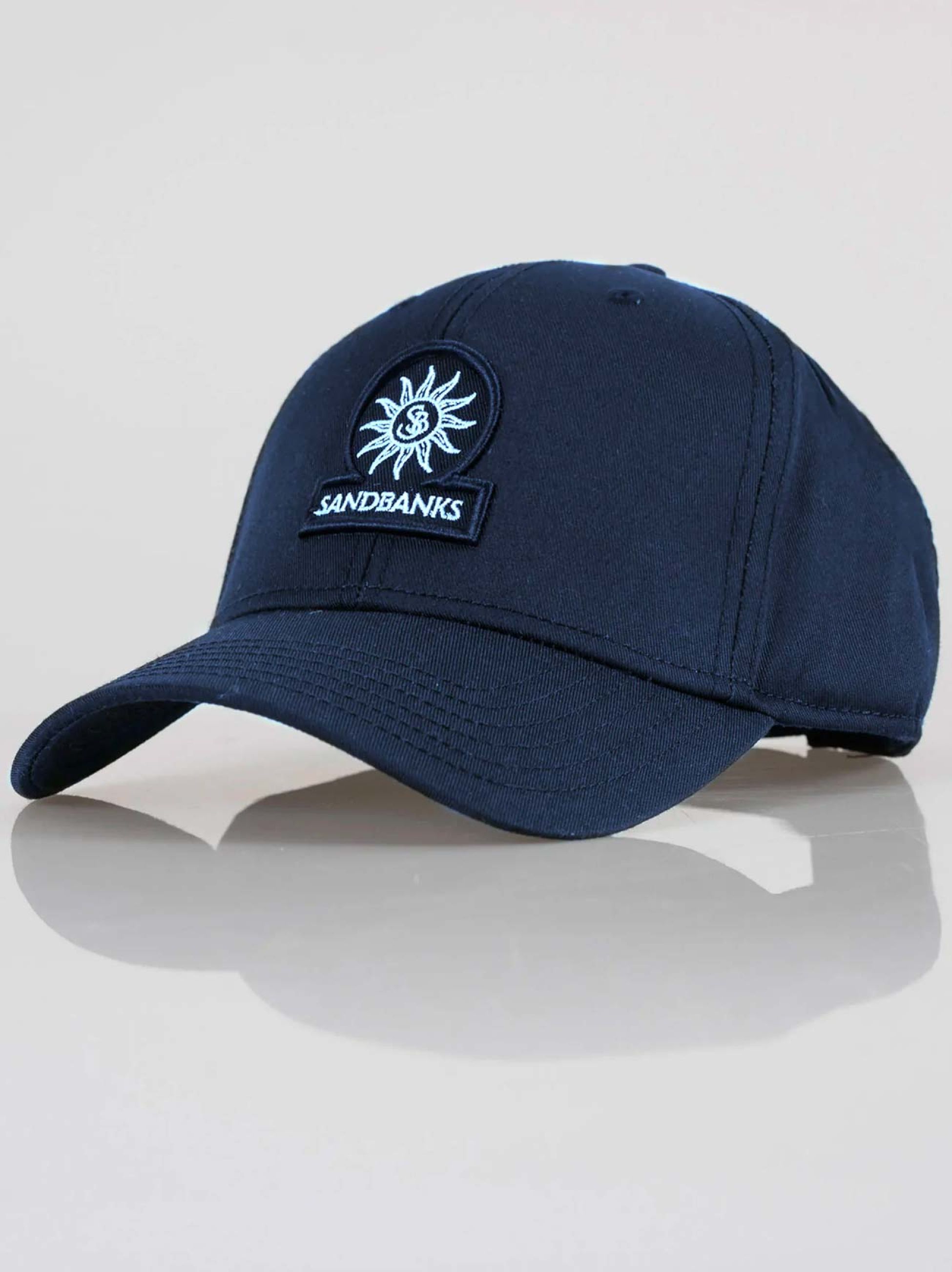 Sandbanks Mens Navy Badge Logo Cap | Designerwear