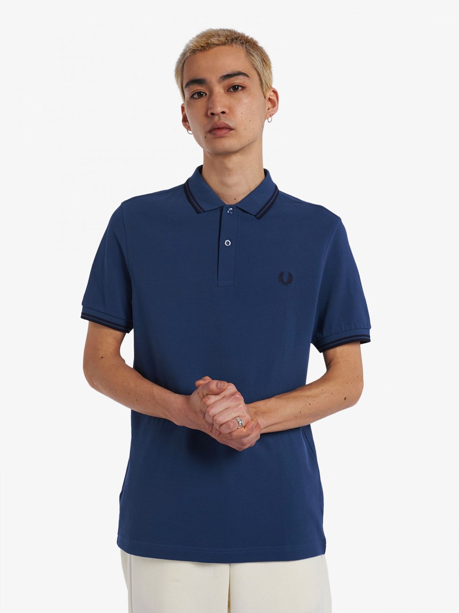 Fred Perry Midnight Blue Navy Twin Tipped Shirt | Designerwear | Buy ...