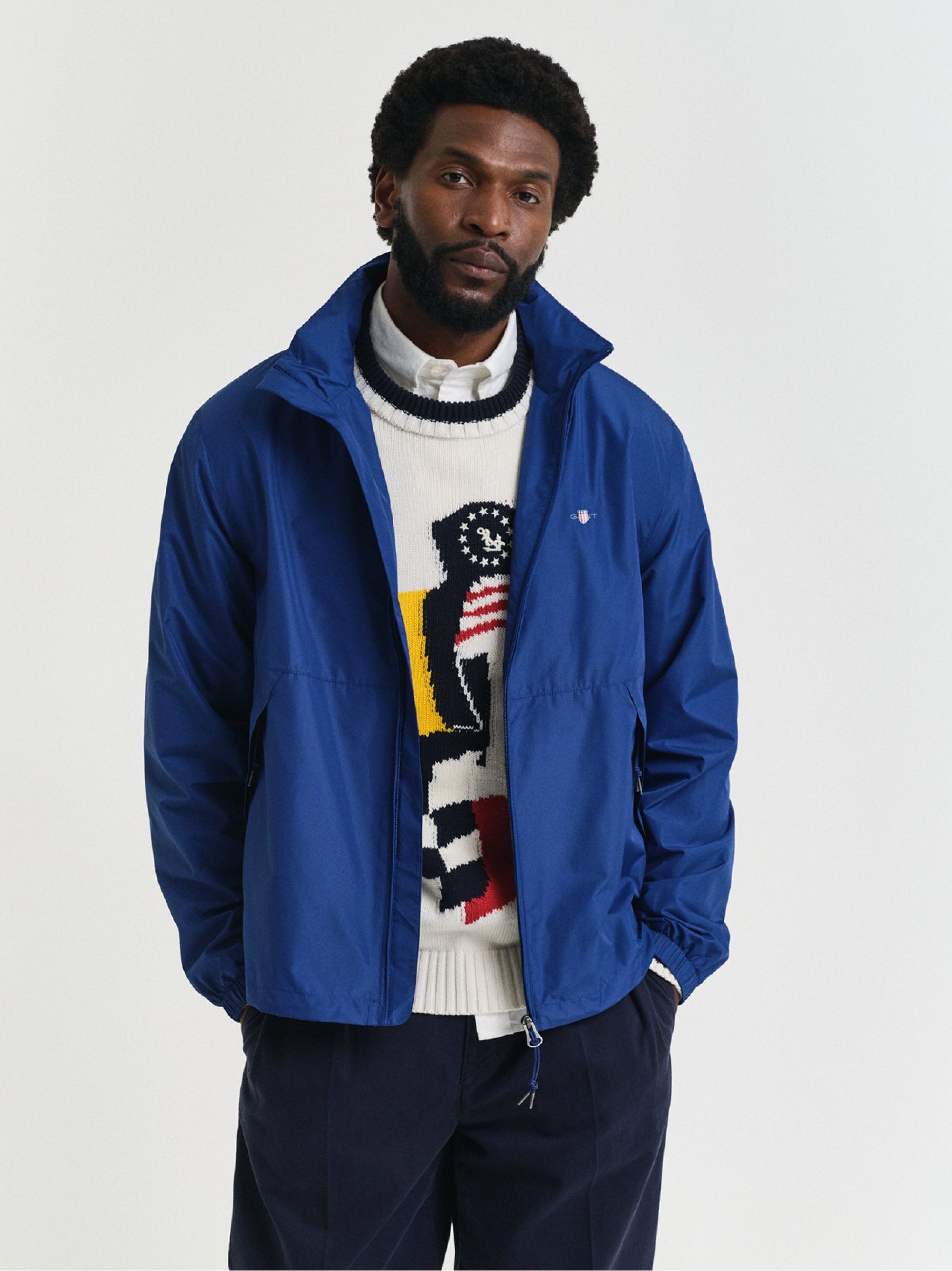 GANT Mens Deep Cobalt Lightweight Windshielder Jacket | Designerwear