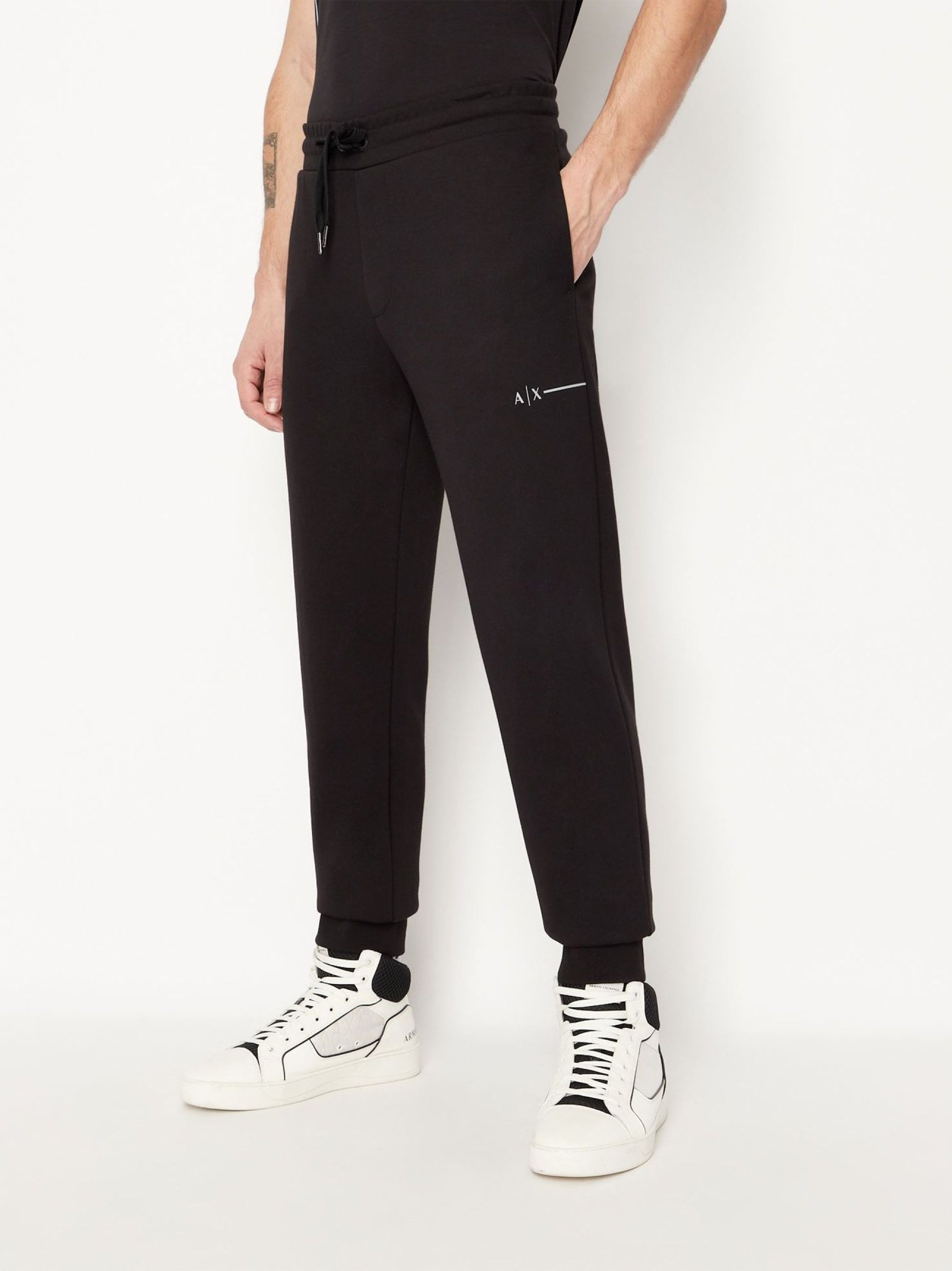 Armani Exchange Black Branded Jogging Pants For Men | Designerwear