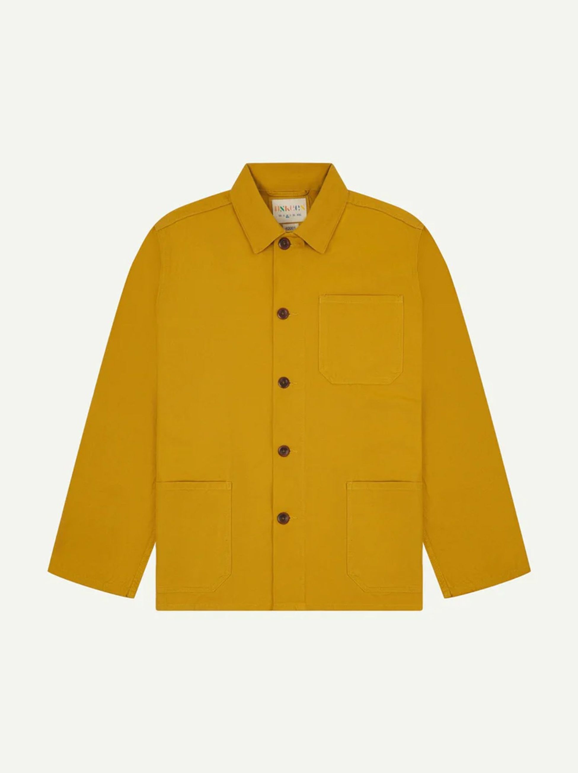Uskees Mens Yellow Buttoned Overshirt | Designerwear