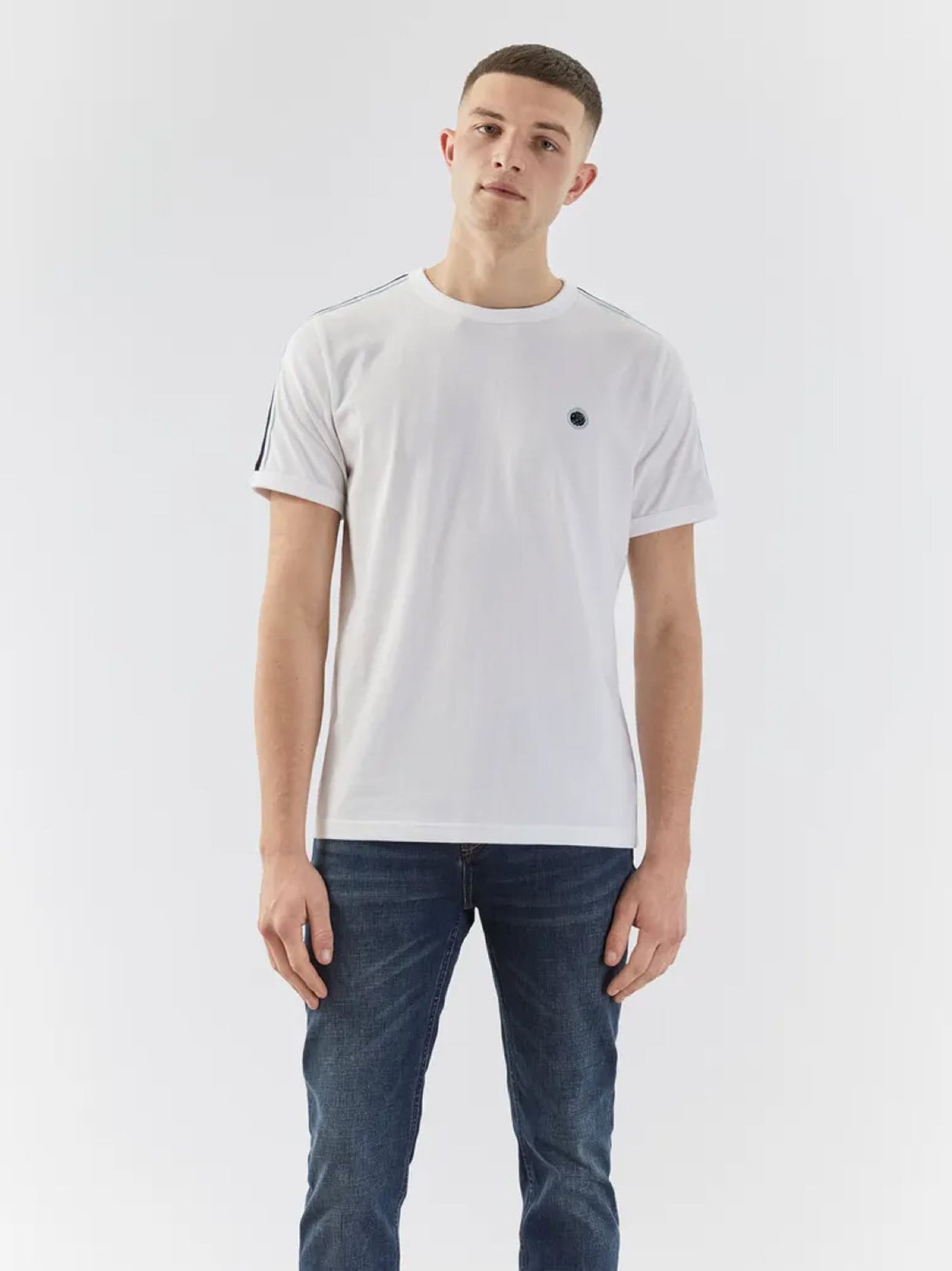 Pretty Green WHITE TILBY T-Shirt | Designerwear | Hassle Free Returns