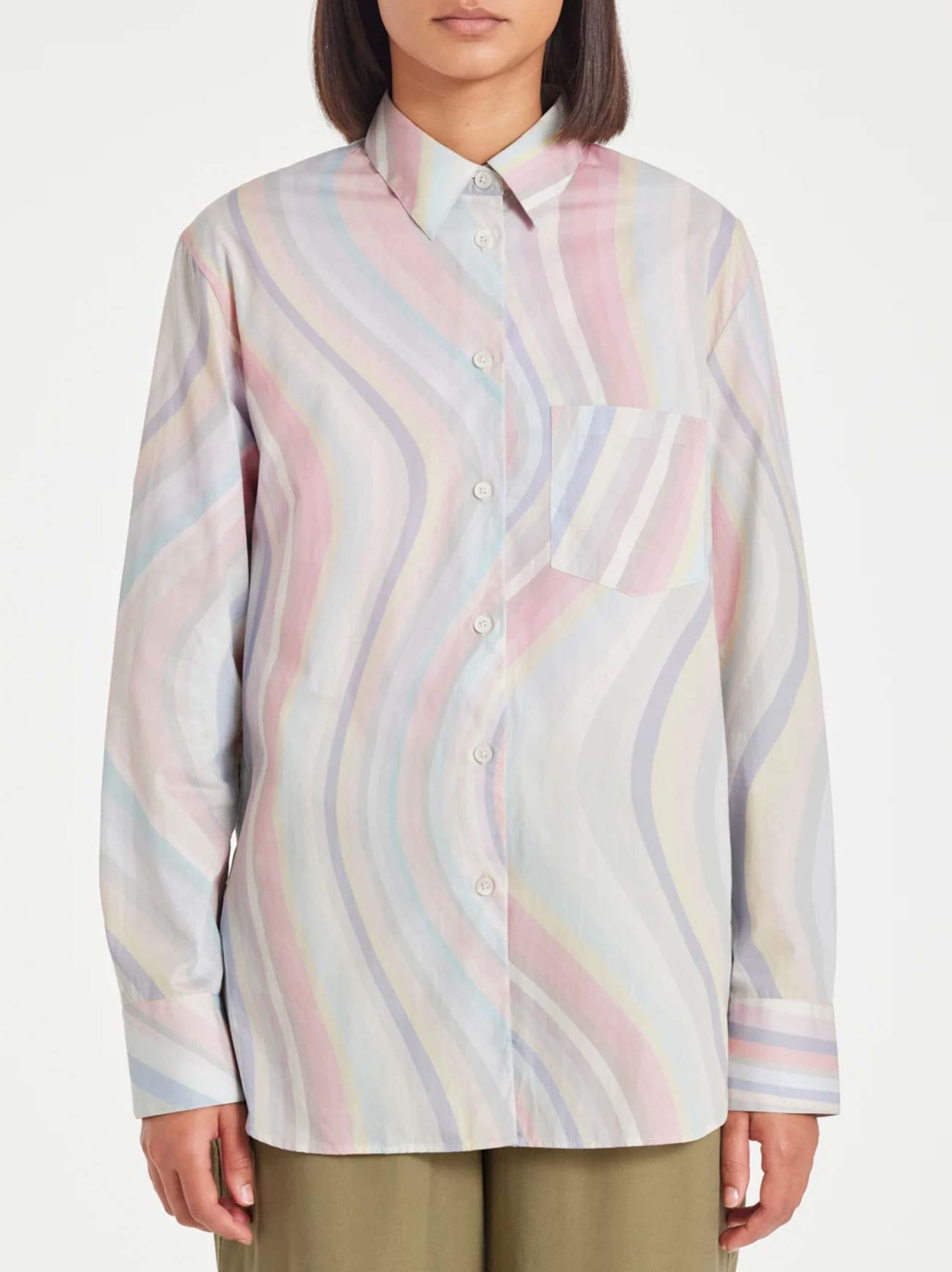Paul Smith Womens Multicoloured Branded Blouse | Designerwear