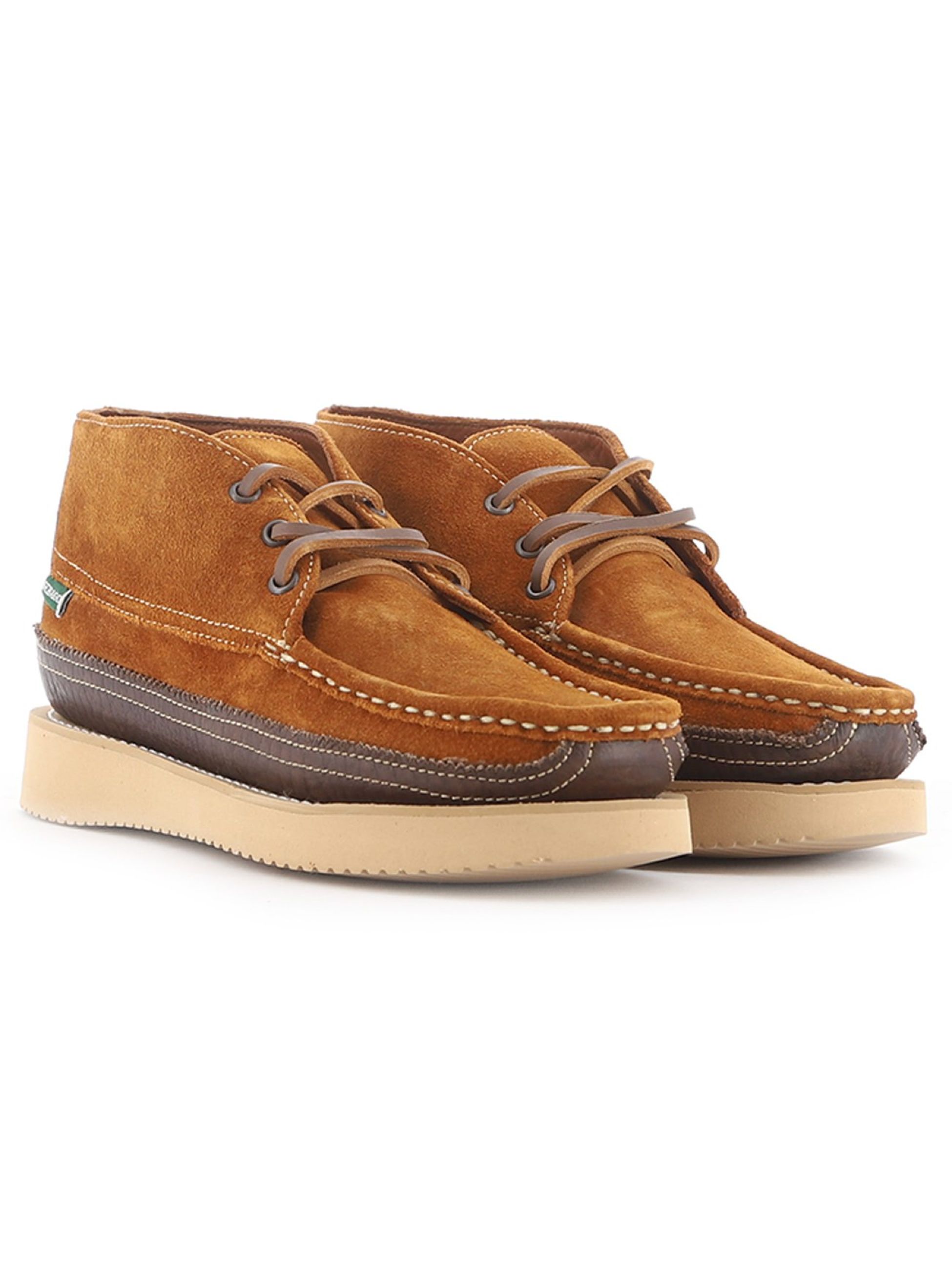 Sebago Cognac Dark Brown Miwak Suede Canoe Moc Tumbled Boots ...
