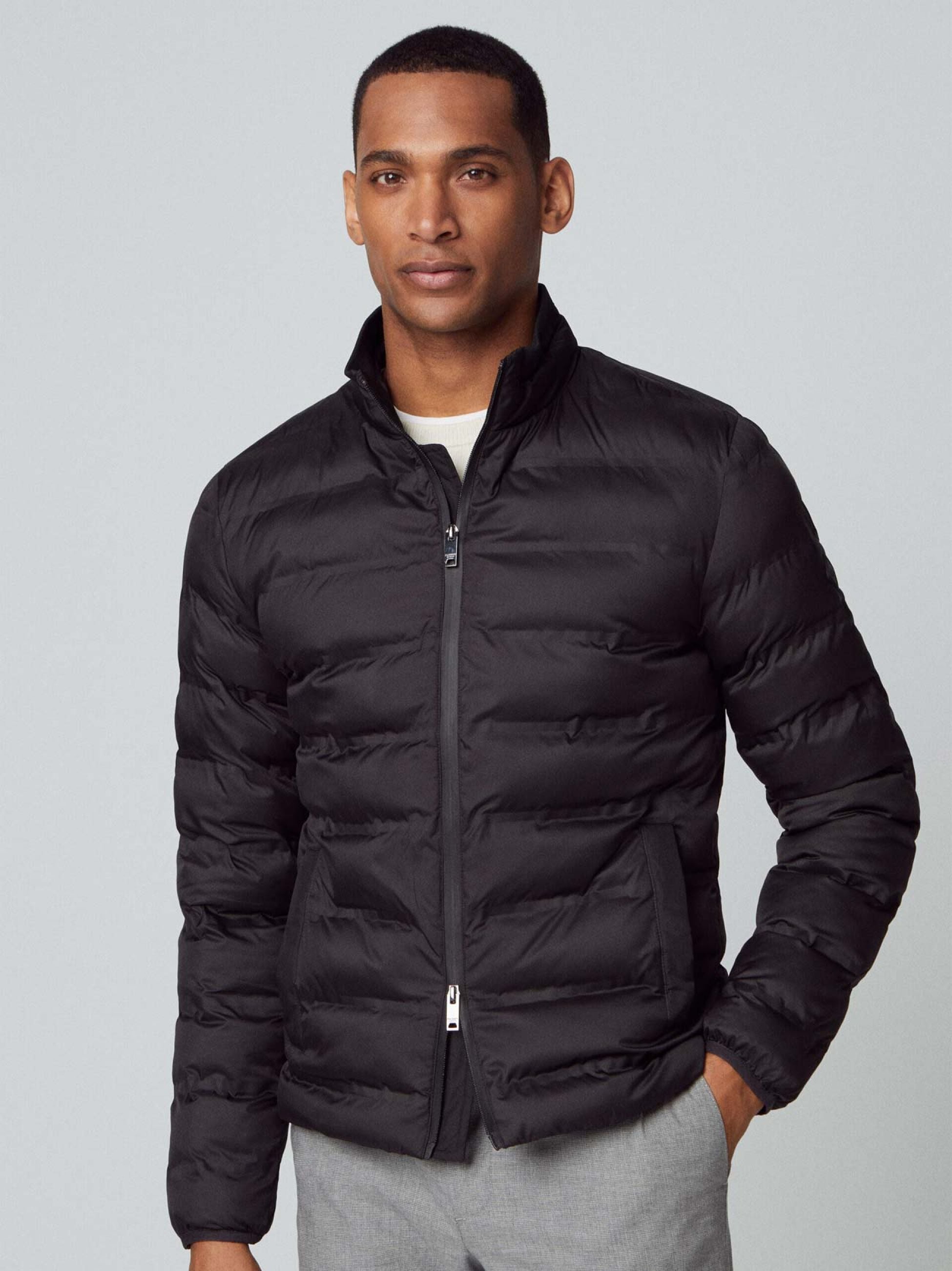 Hackett Mens Black Lightweight Moto Jacket | Designerwear