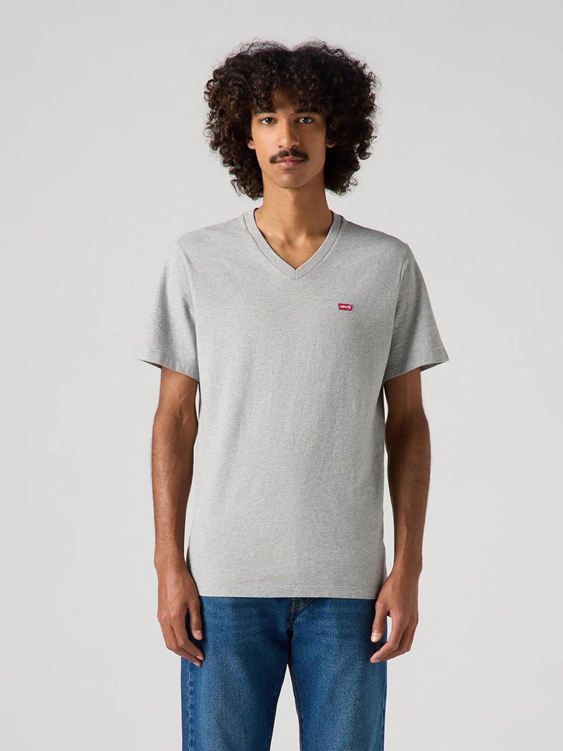 Levi's Mens Mid Tone Grey Heather Original -Neck Top | Designerwear