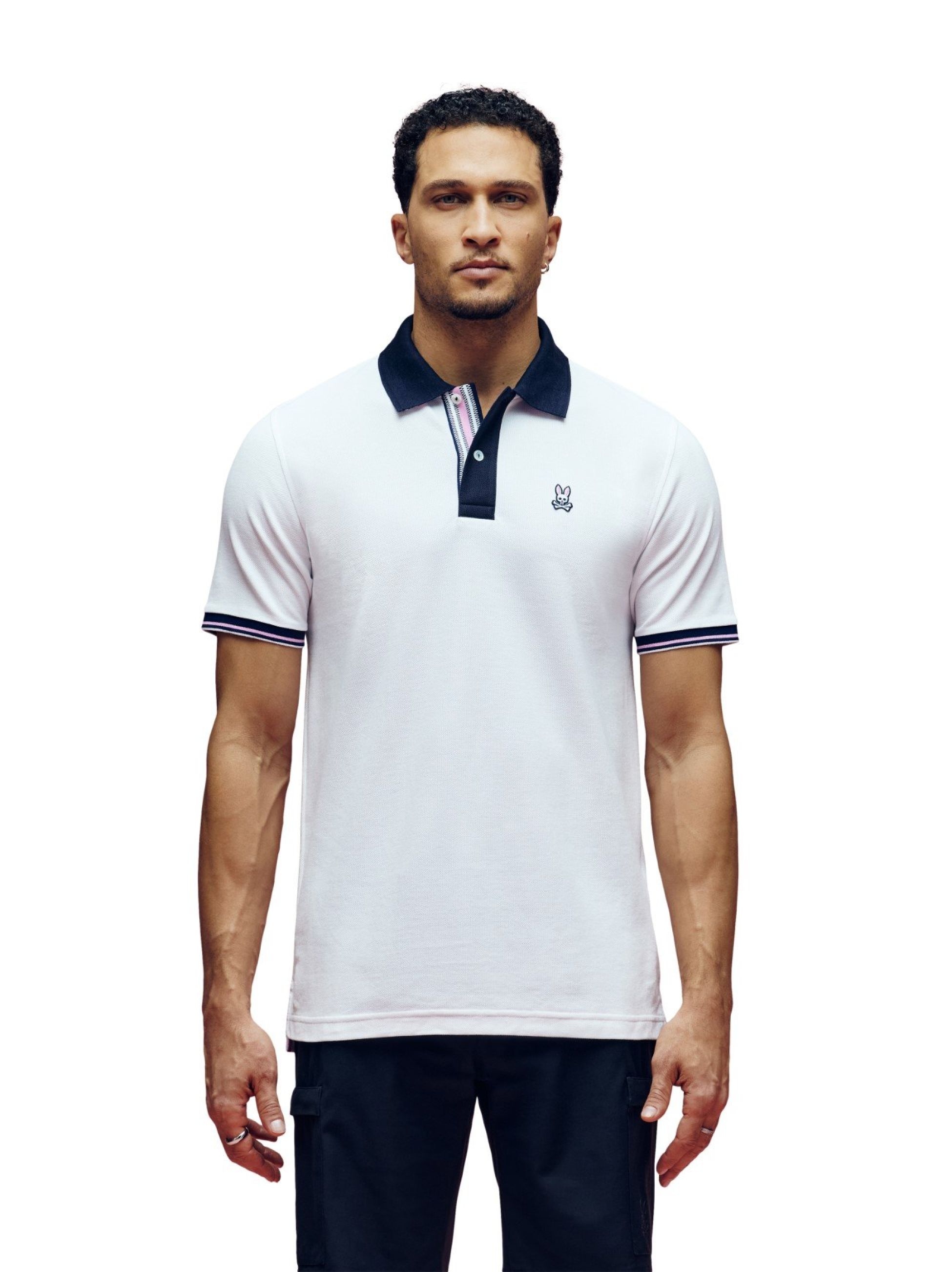 Psycho Bunny Mens White Archive Classic Bunny Polo Shirt | Designerwear