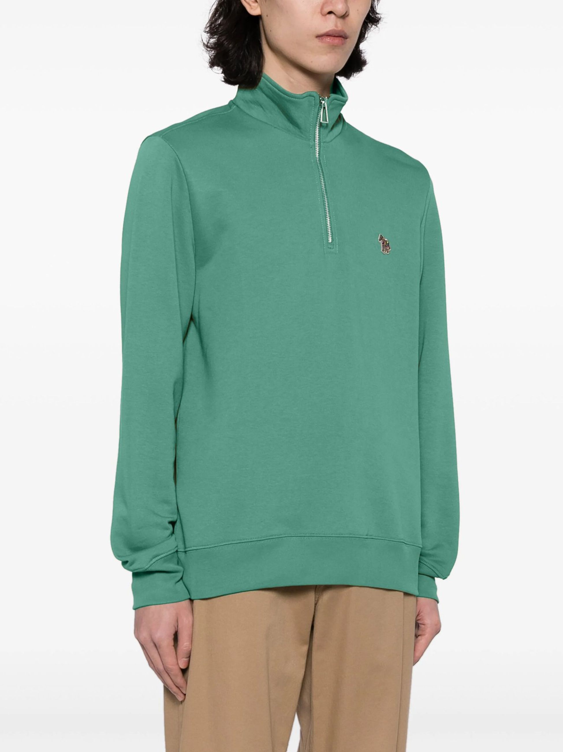 Paul Smith Mens Emerald Green Regular Fit Half Zip Sweatshirt ...