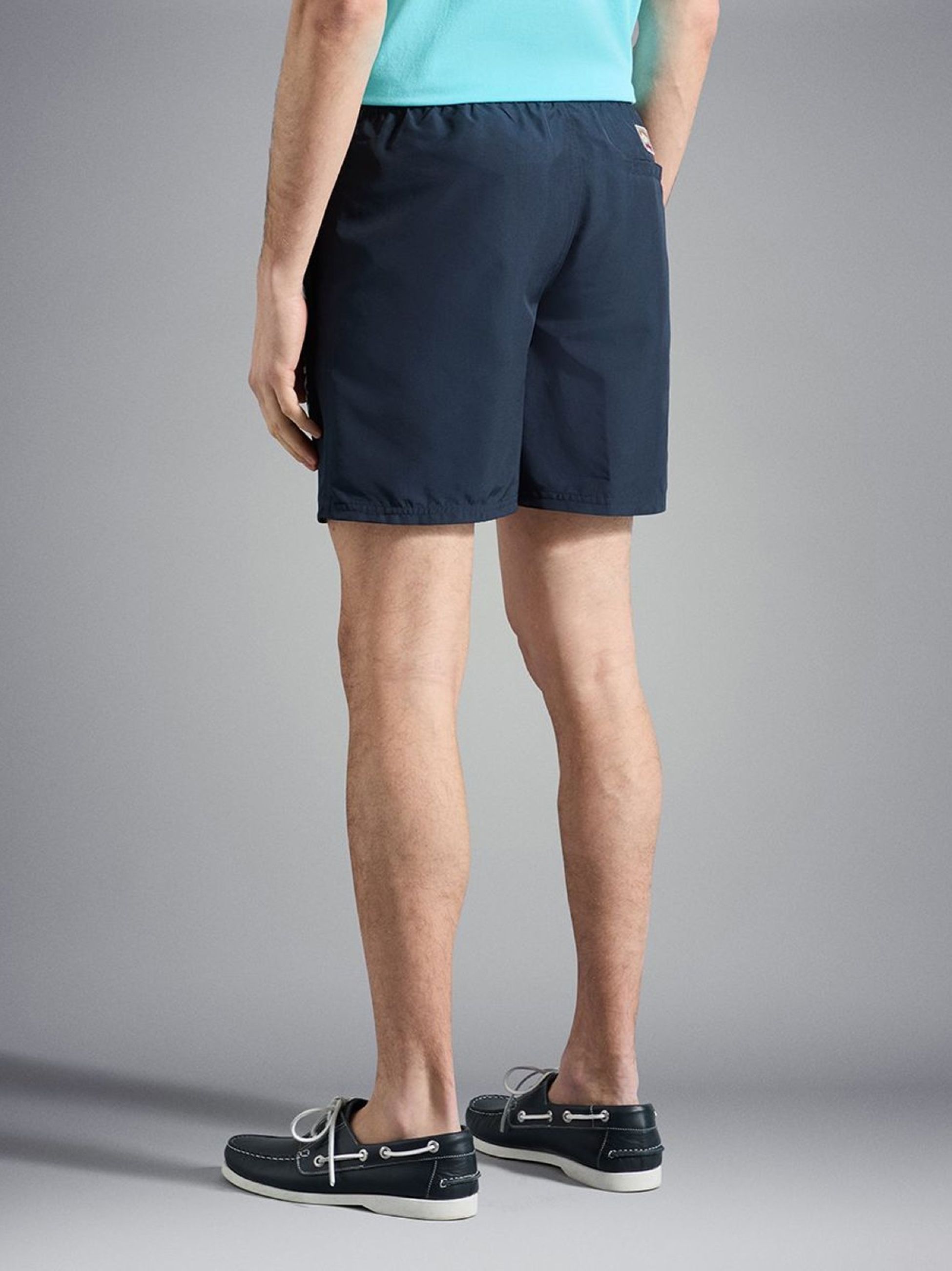 Paul and Shark Mens Blue Reflective Logo Swim Shorts | Designerwear ...