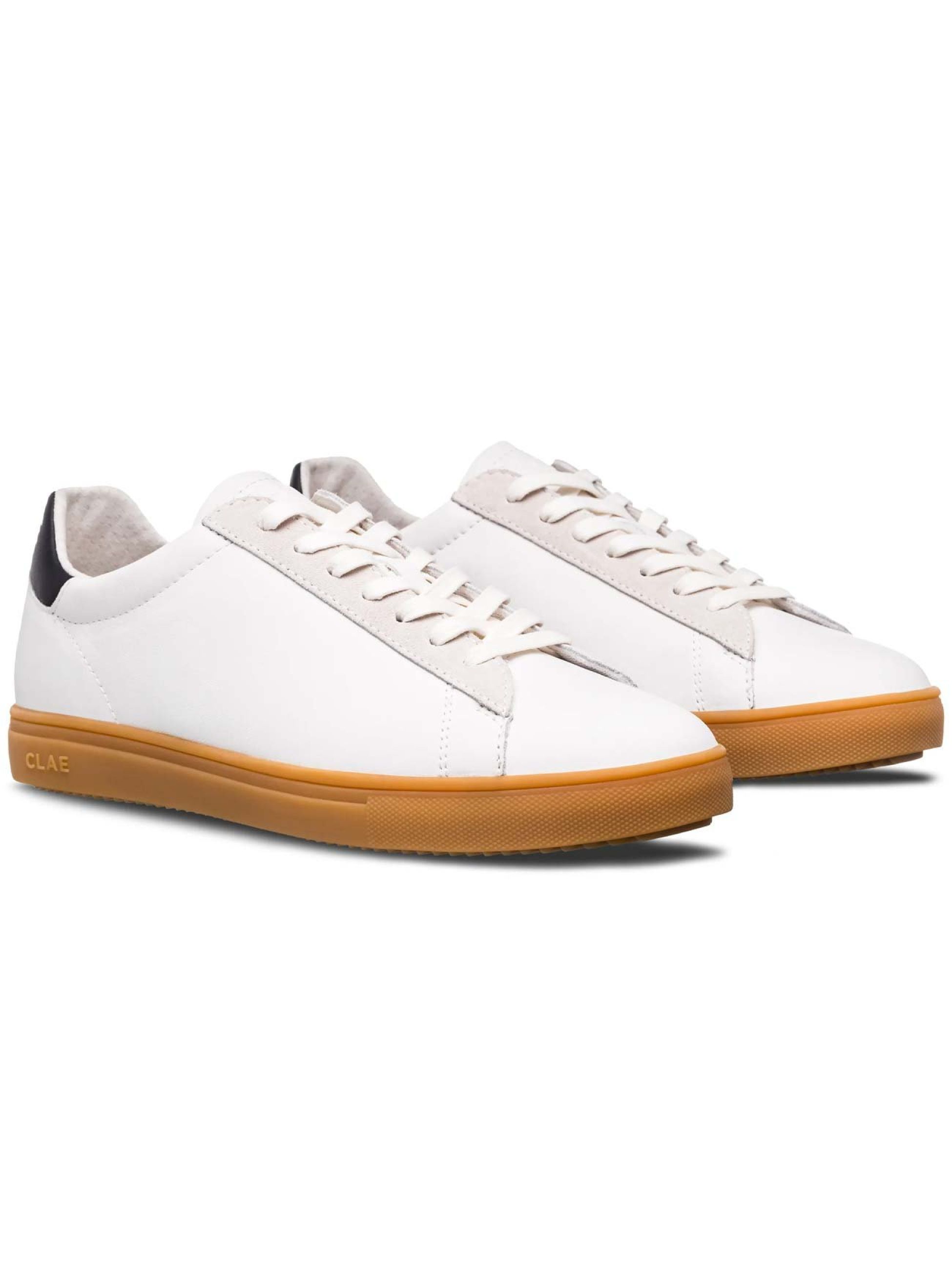 CLAE Footwear Mens White Black Light Gum Bradley Trainer | Designerwear