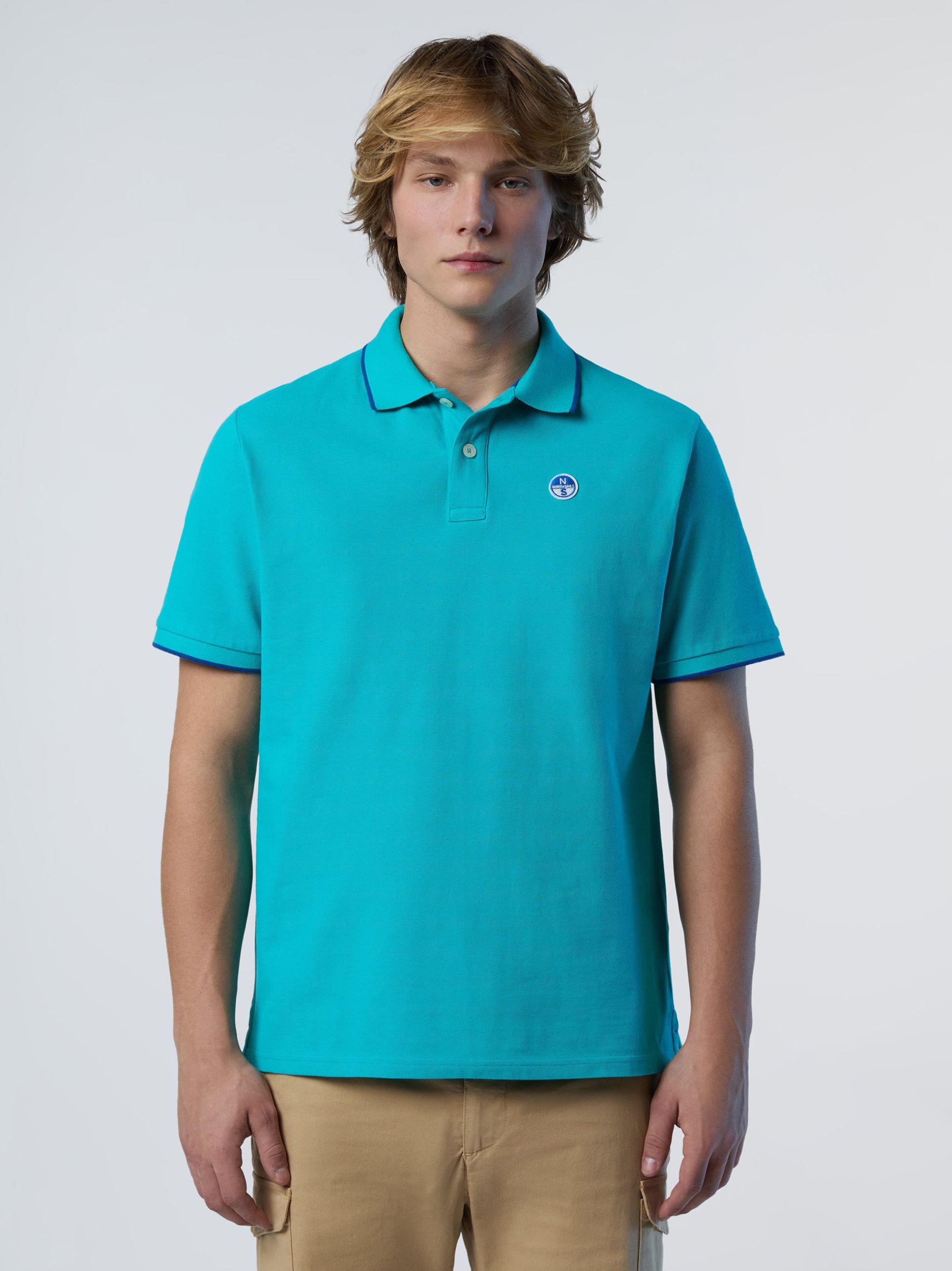 North Sails Mens Ceramic Striped Polo Shirt | Designerwear
