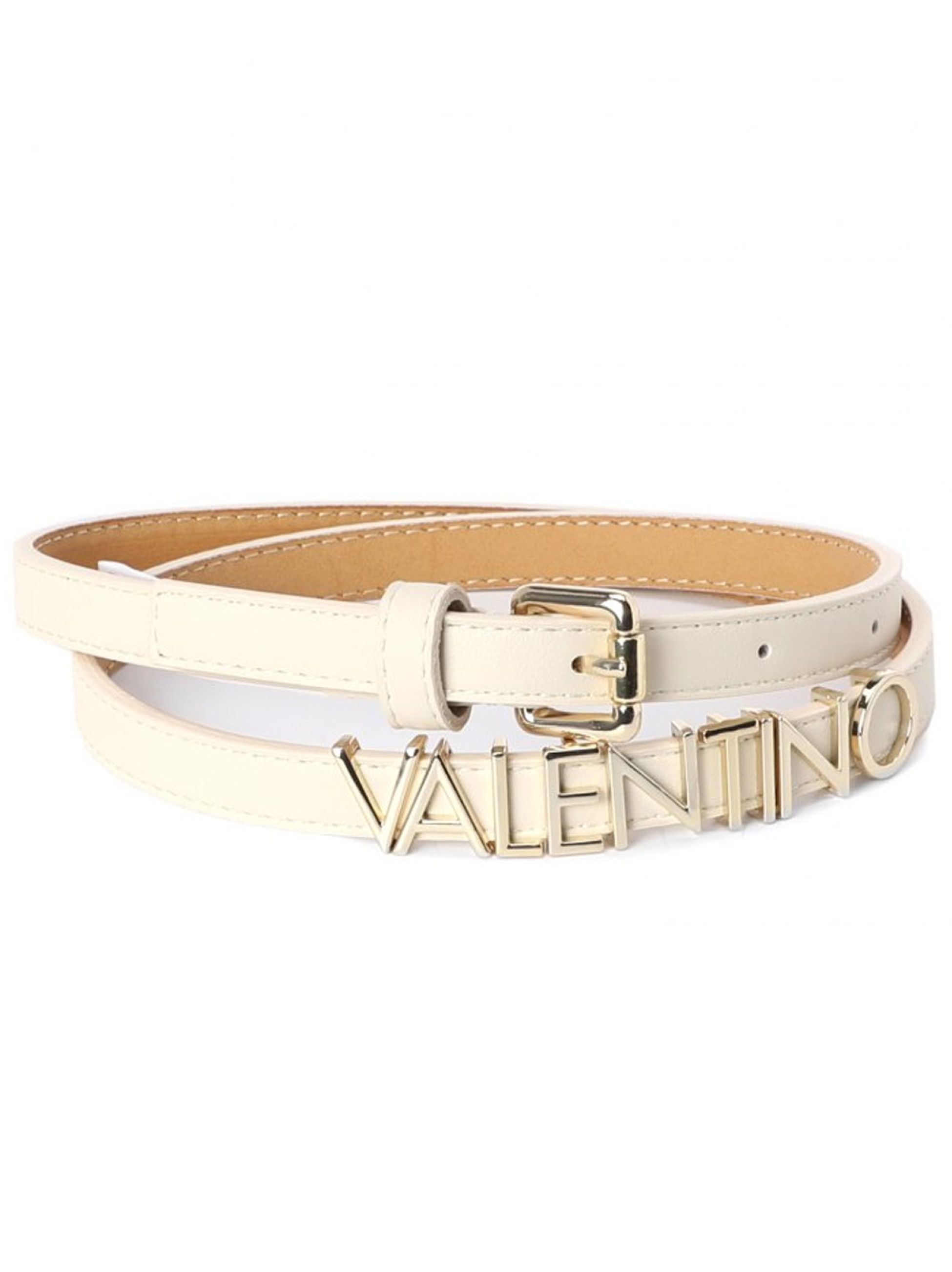 Valentino Womens Ecru Gold Emma Belt | Designerwear