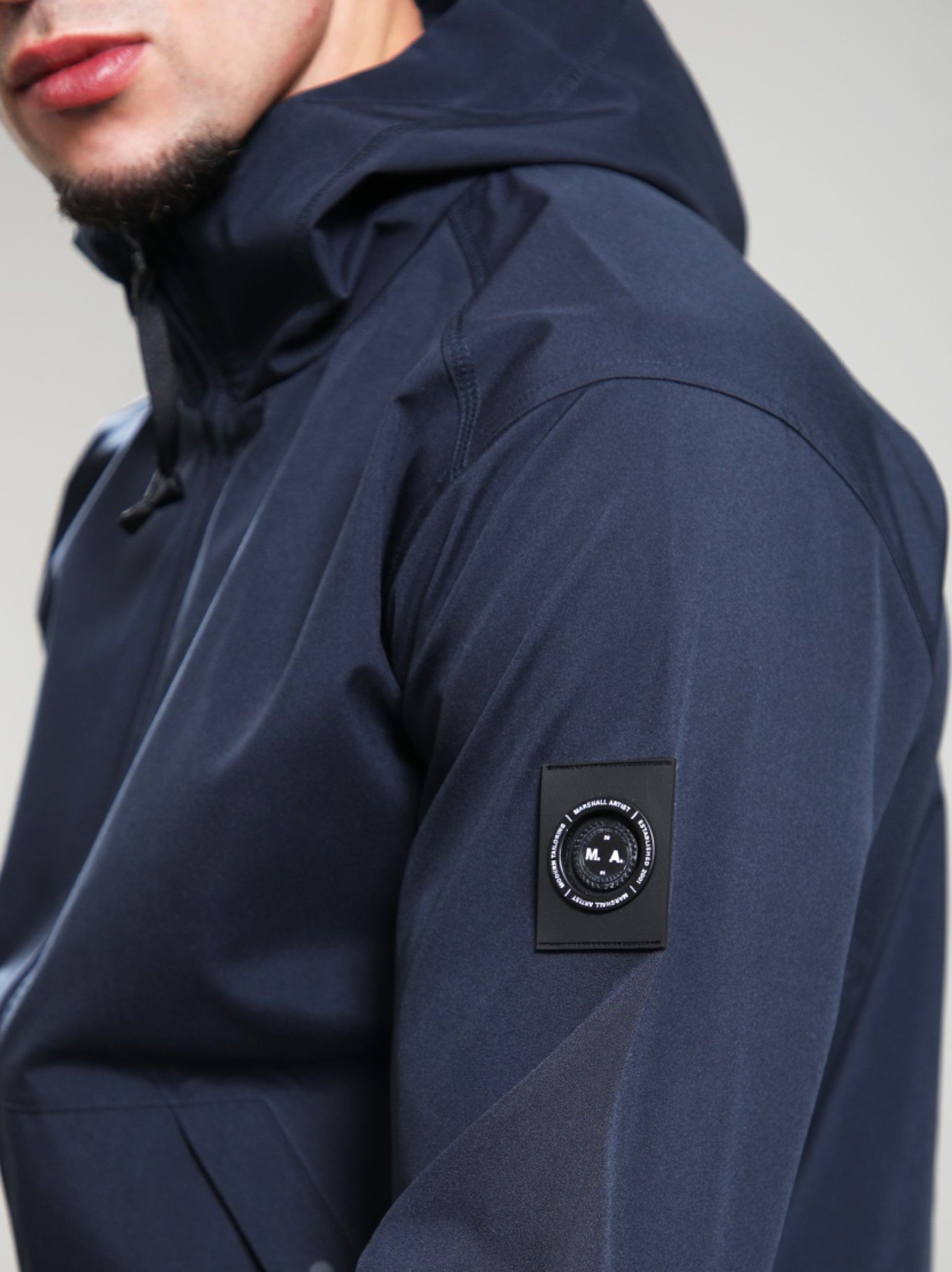 Marshall Artist Mens Navy Meldon Liteshell Jacket | Designerwear