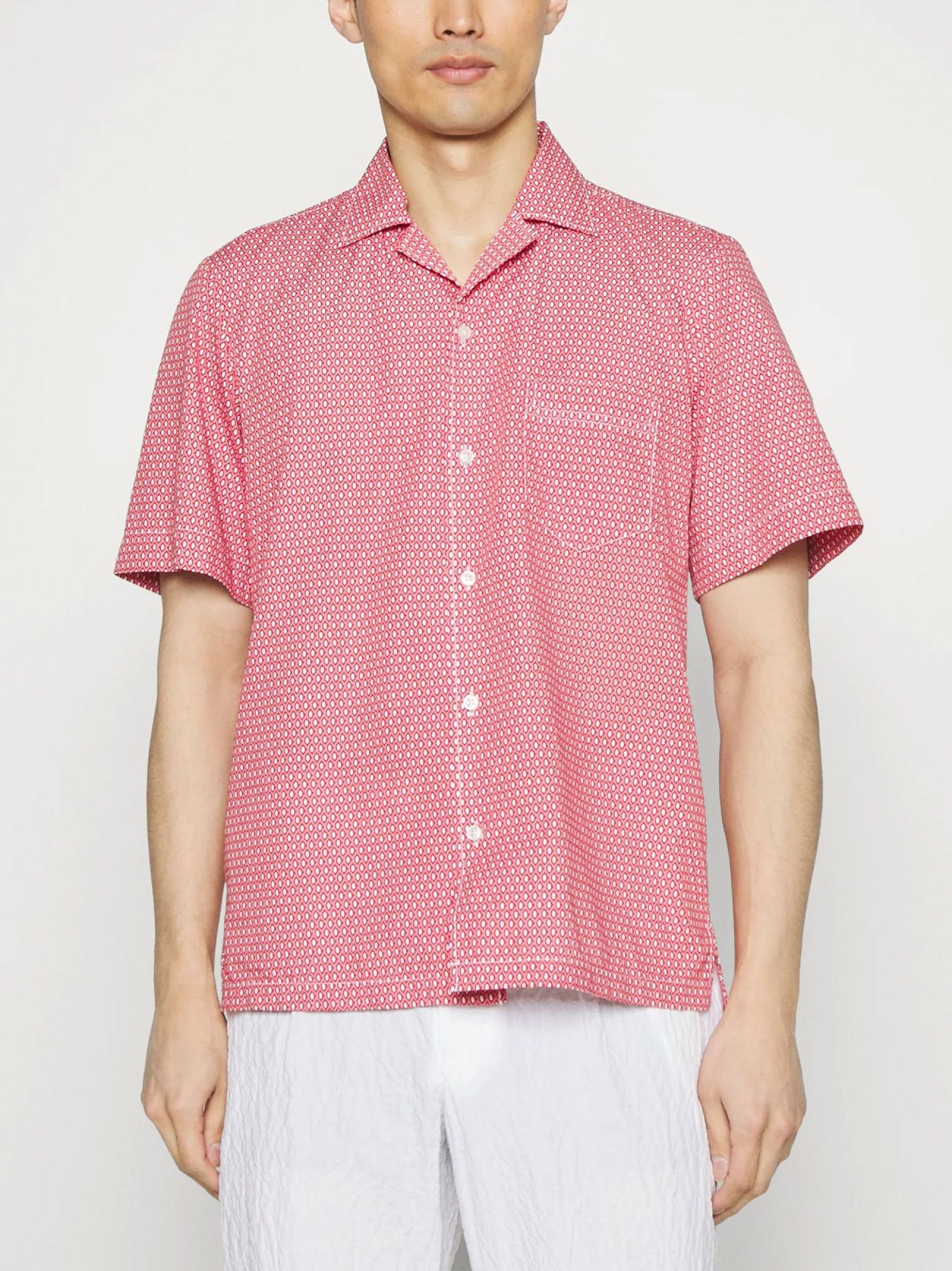 BOSS Mens Bright Red Rayer Seasonal Print Shirt | Designerwear