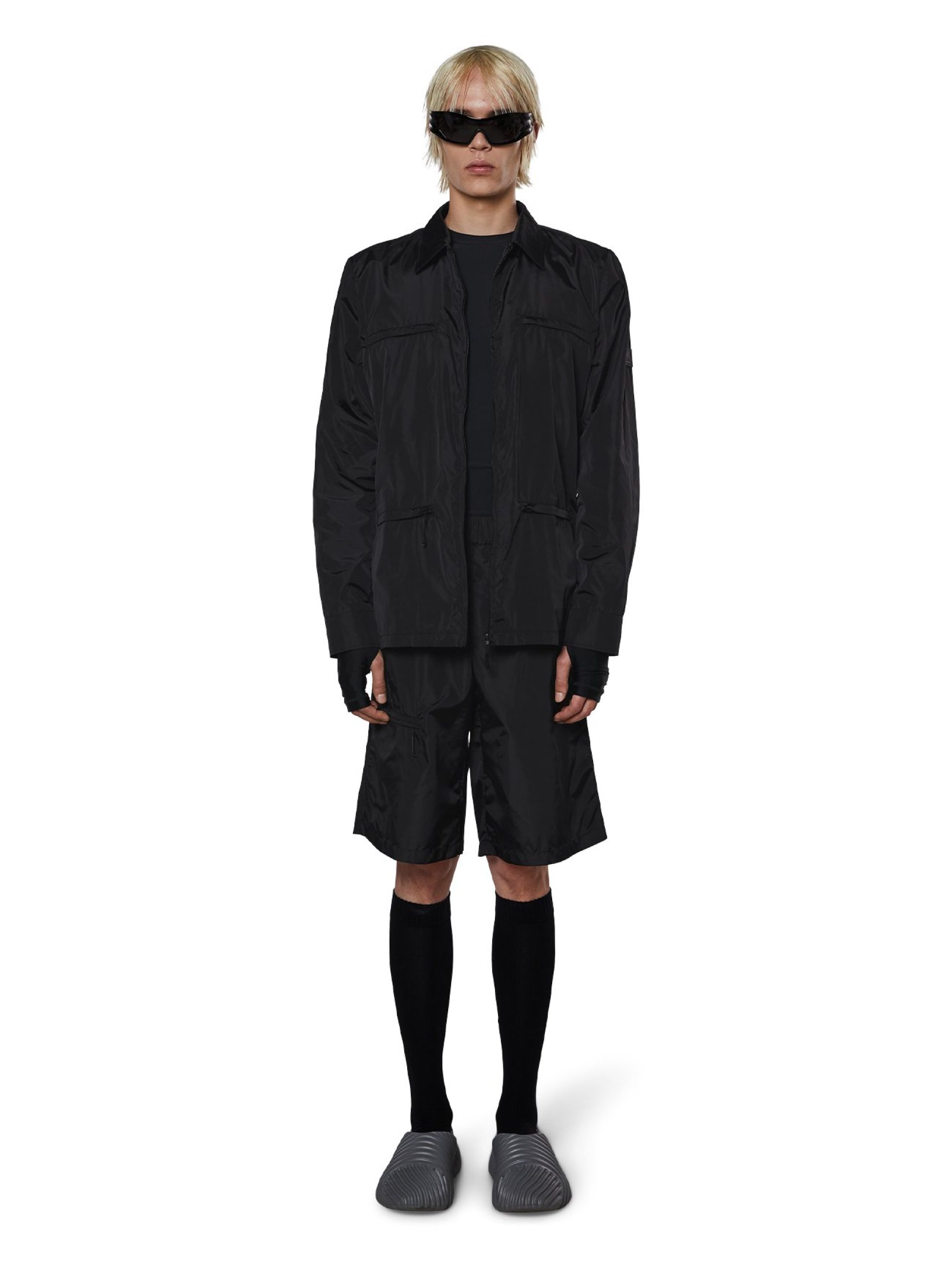 Rains Black Logo Overshirt | Designerwear | Signup for an Exclusive ...