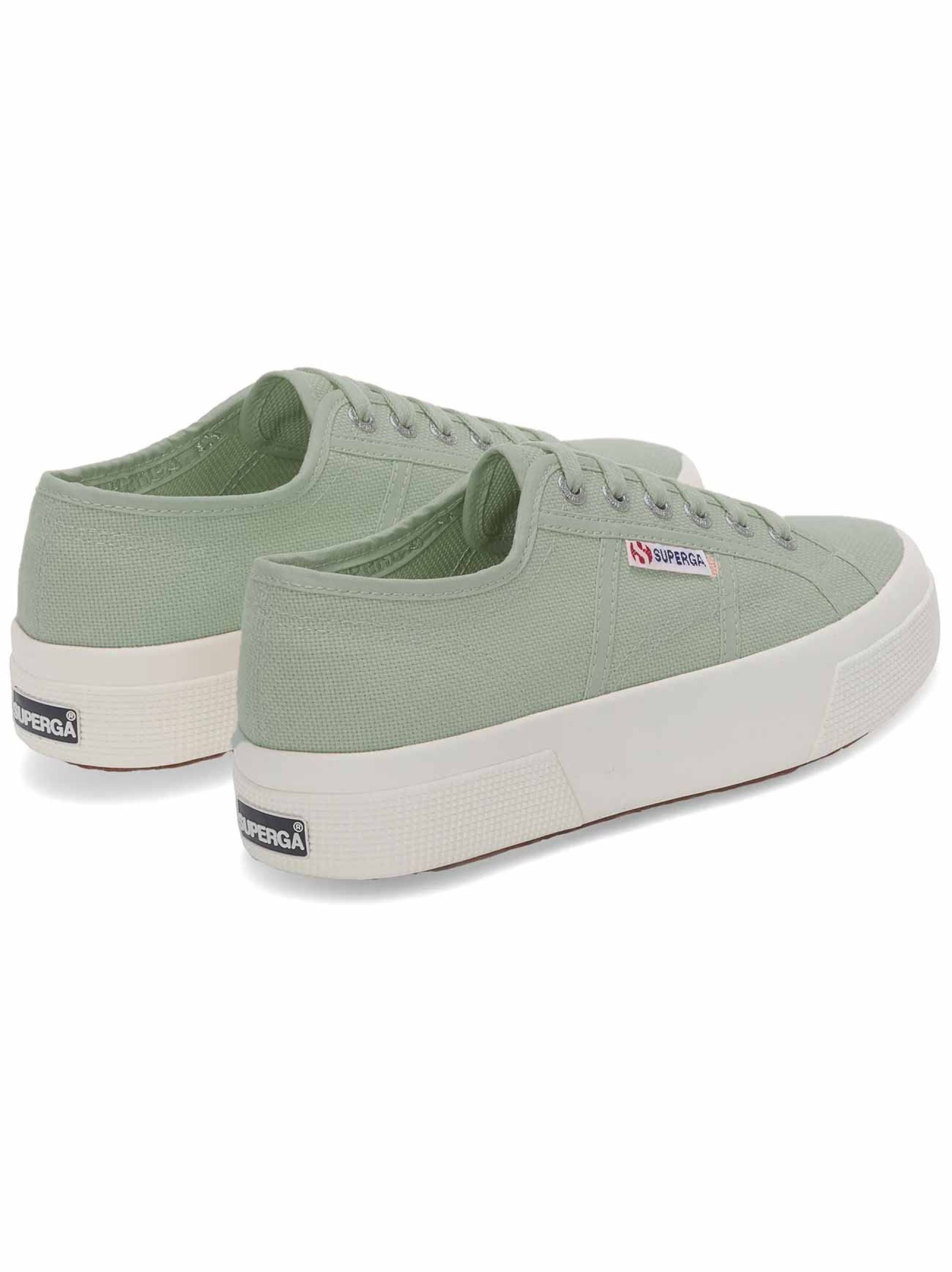 SUPERGA Womens Grey Flint Ivory 2740 Platform Trainer | Designerwear