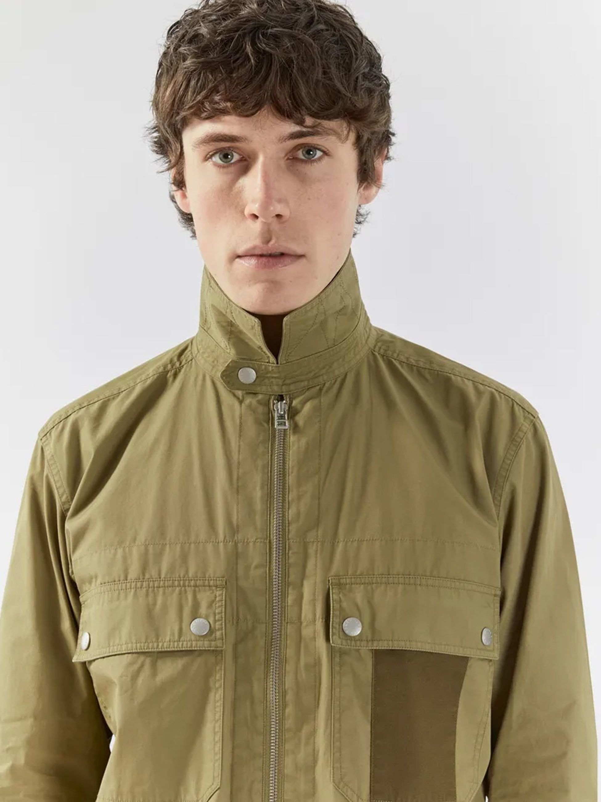 Pretty Green KHAKI LARMAN ZIP Overshirt | Designerwear | Buy Now Pay ...