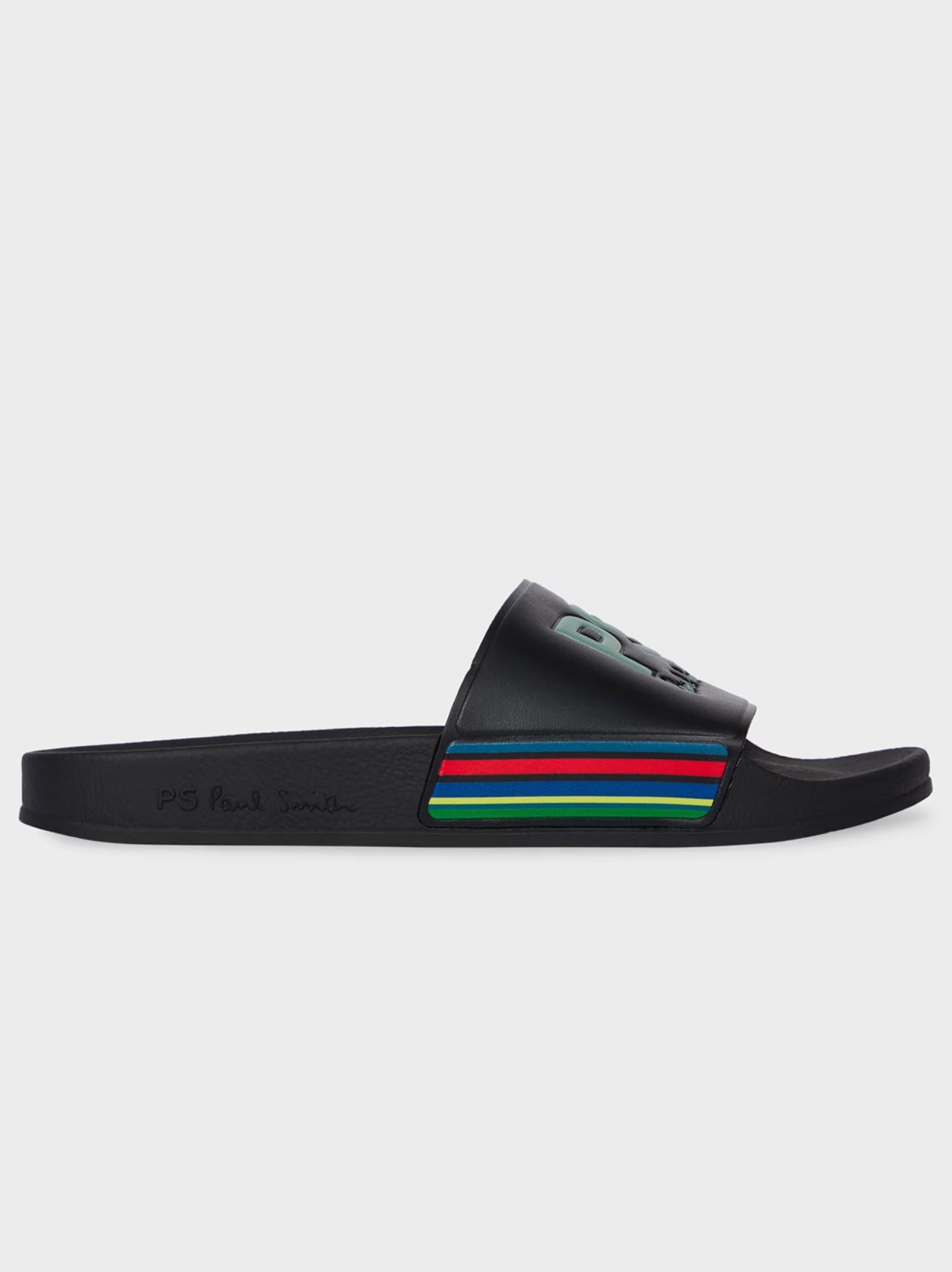 Paul Smith Mens Black Zed Sport Stripe Slide | Designerwear